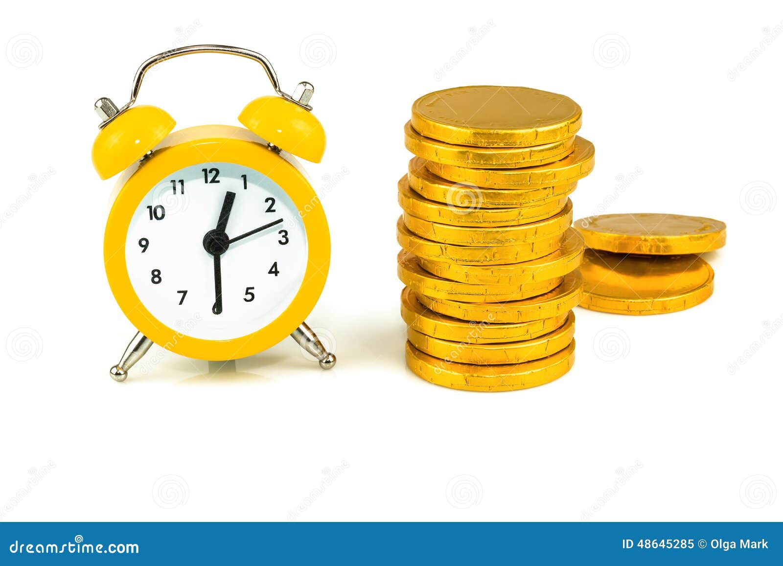 De tijd is geld stock afbeelding. Image of goud, achtergrond - 48645285