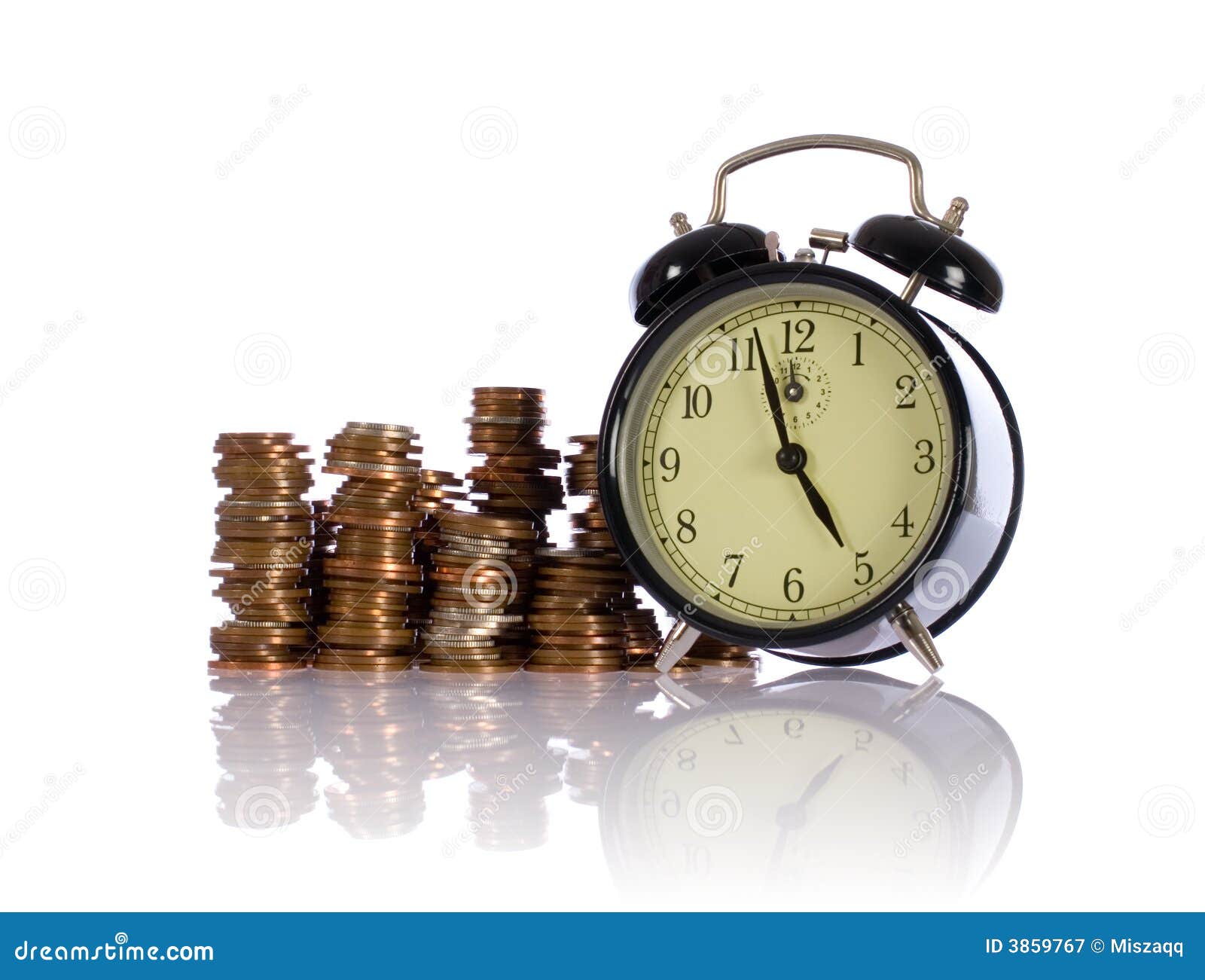 De Tijd is Geld, Concept Met Britse Muntstukken Stock Afbeelding ...