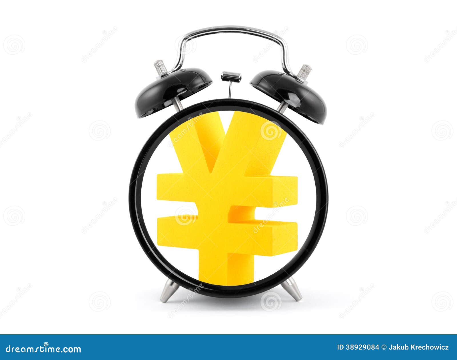 De Tijd is Geld. Wekker Met Yensymbool. Stock Foto - Image of goud ...