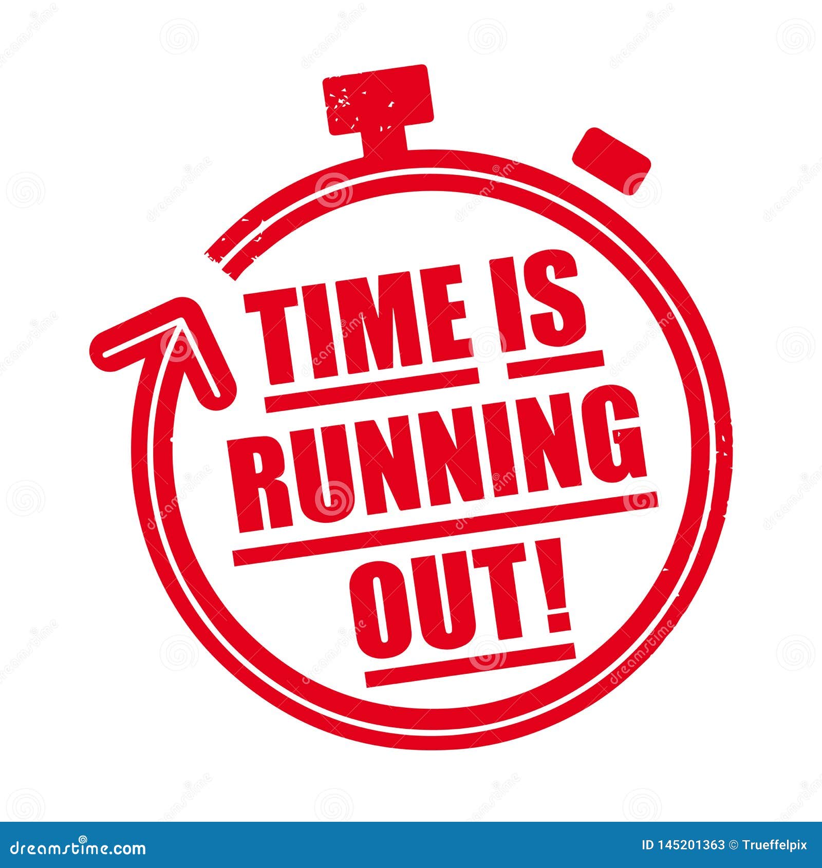 De Tijd Loopt Uit - Rode Rubberzegel Vector Illustratie - Illustration ...