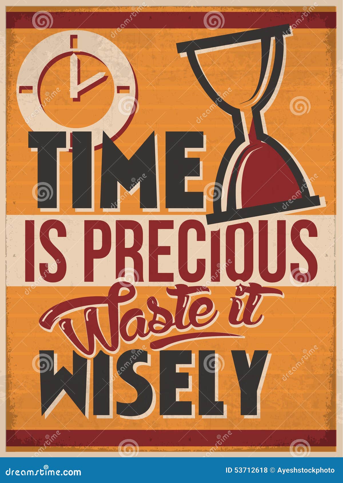 De Tijd is Wijselijk Kostbaar Afval Het Stock Illustratie ...