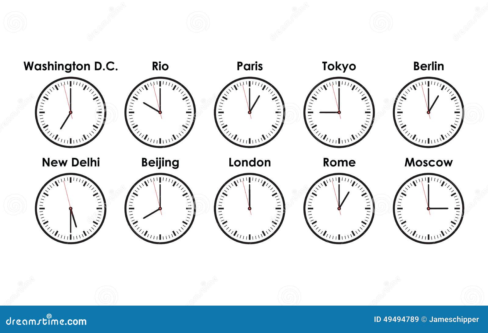 De tijdzones van de wereld vector illustratie. Illustration of bureau ...