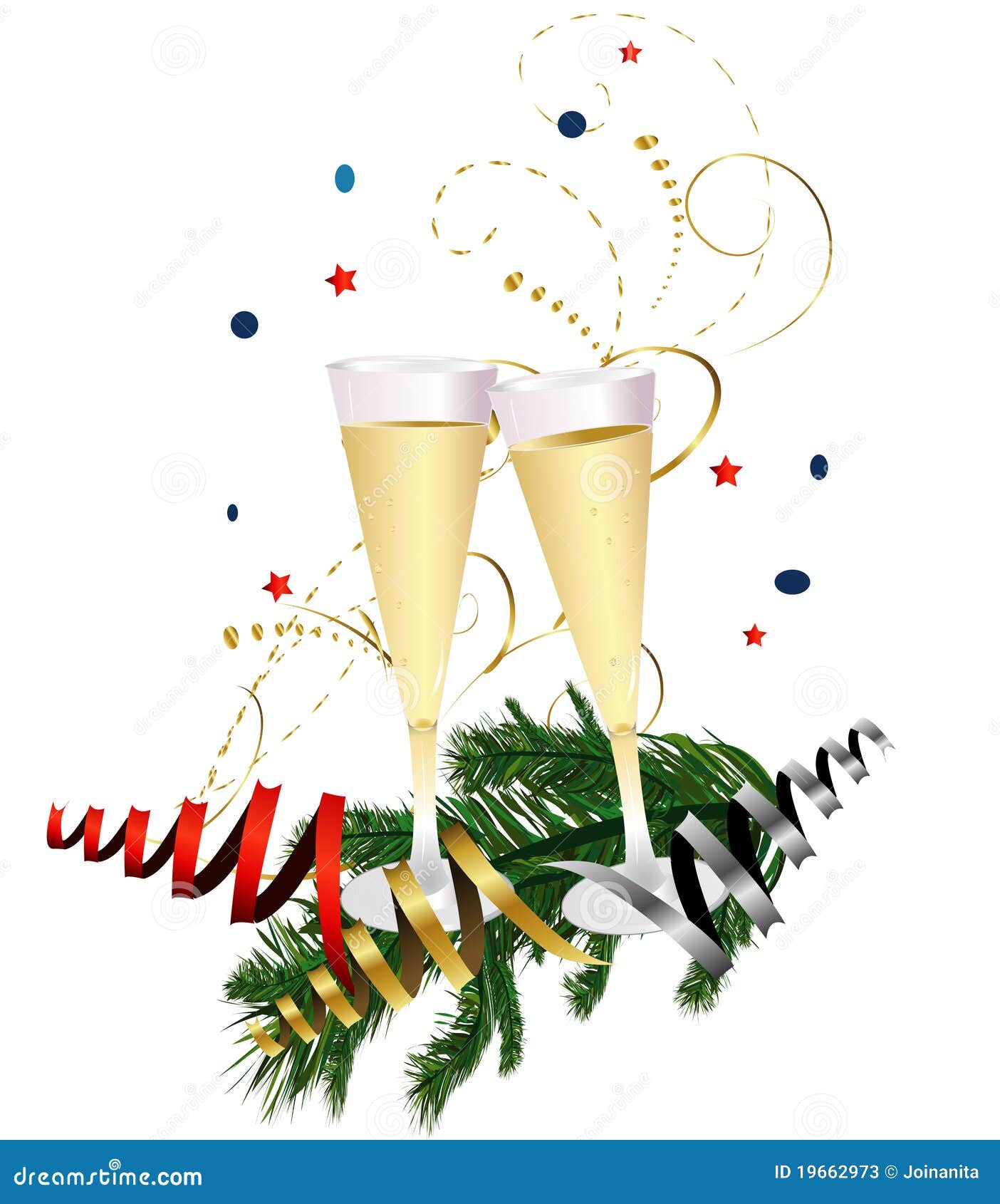 De Toost Van Champagne Van Het Nieuwjaar Vector Illustratie ...