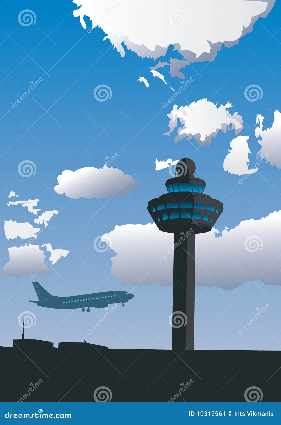 De Toren Van De Controle Van De Luchthaven Vector Illustratie ...