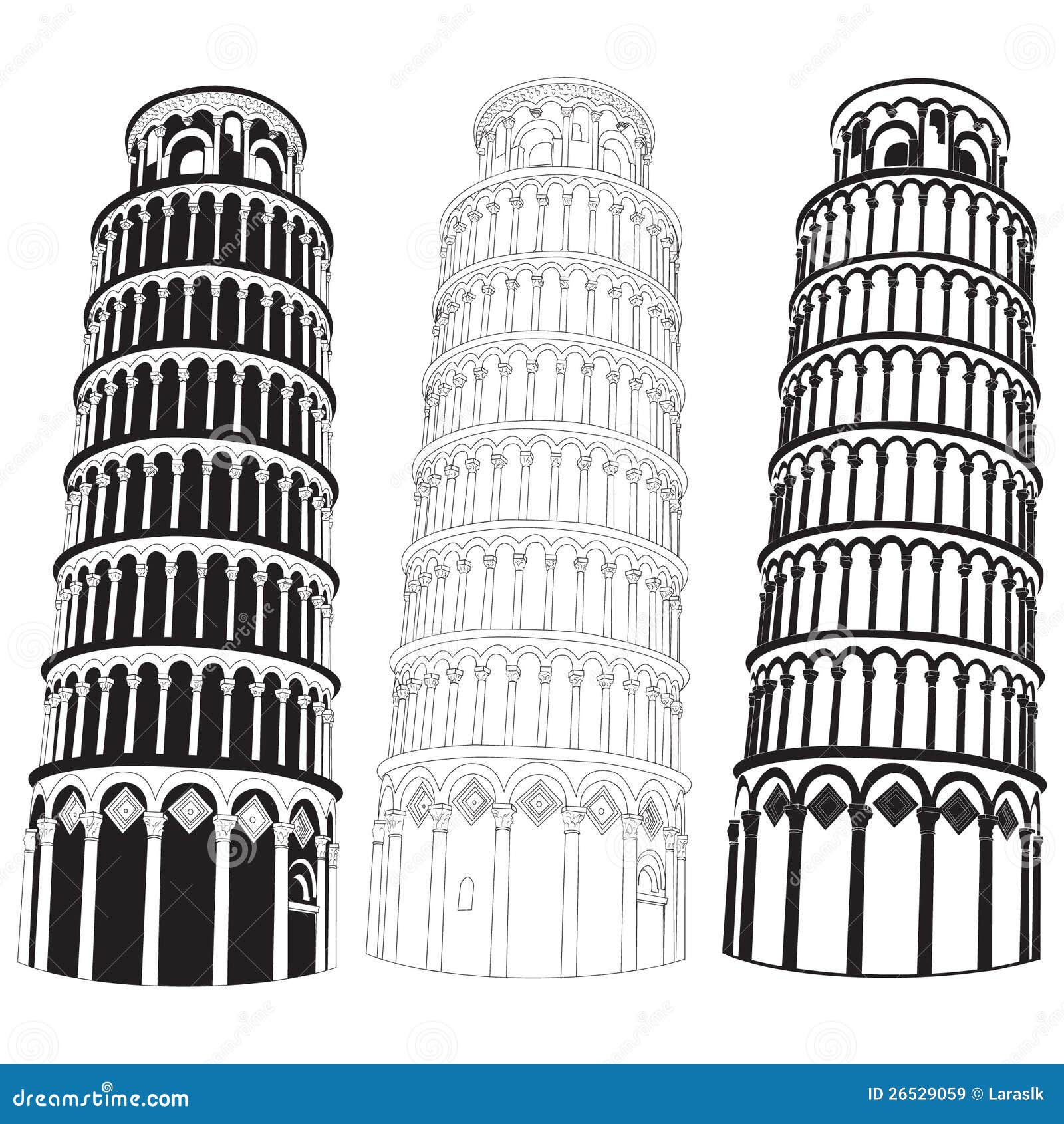 De toren van Pisa vector illustratie. Illustration of orneren - 26529059