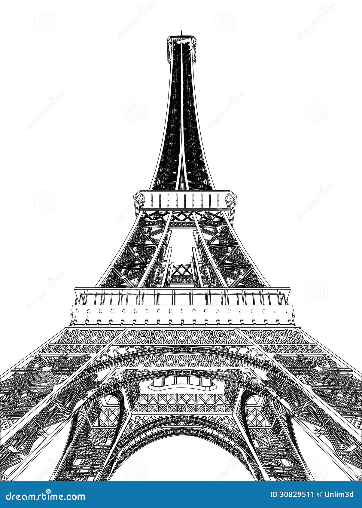 De Toren Vectorillustratie Van Eiffel Vector Illustratie - Illustration ...