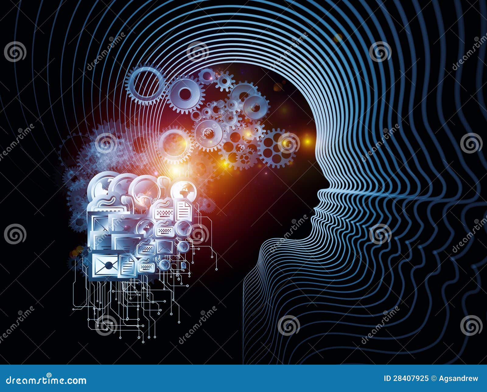 De Traitement De L'information Illustration Stock - Illustration du texture, fonctionnement ...