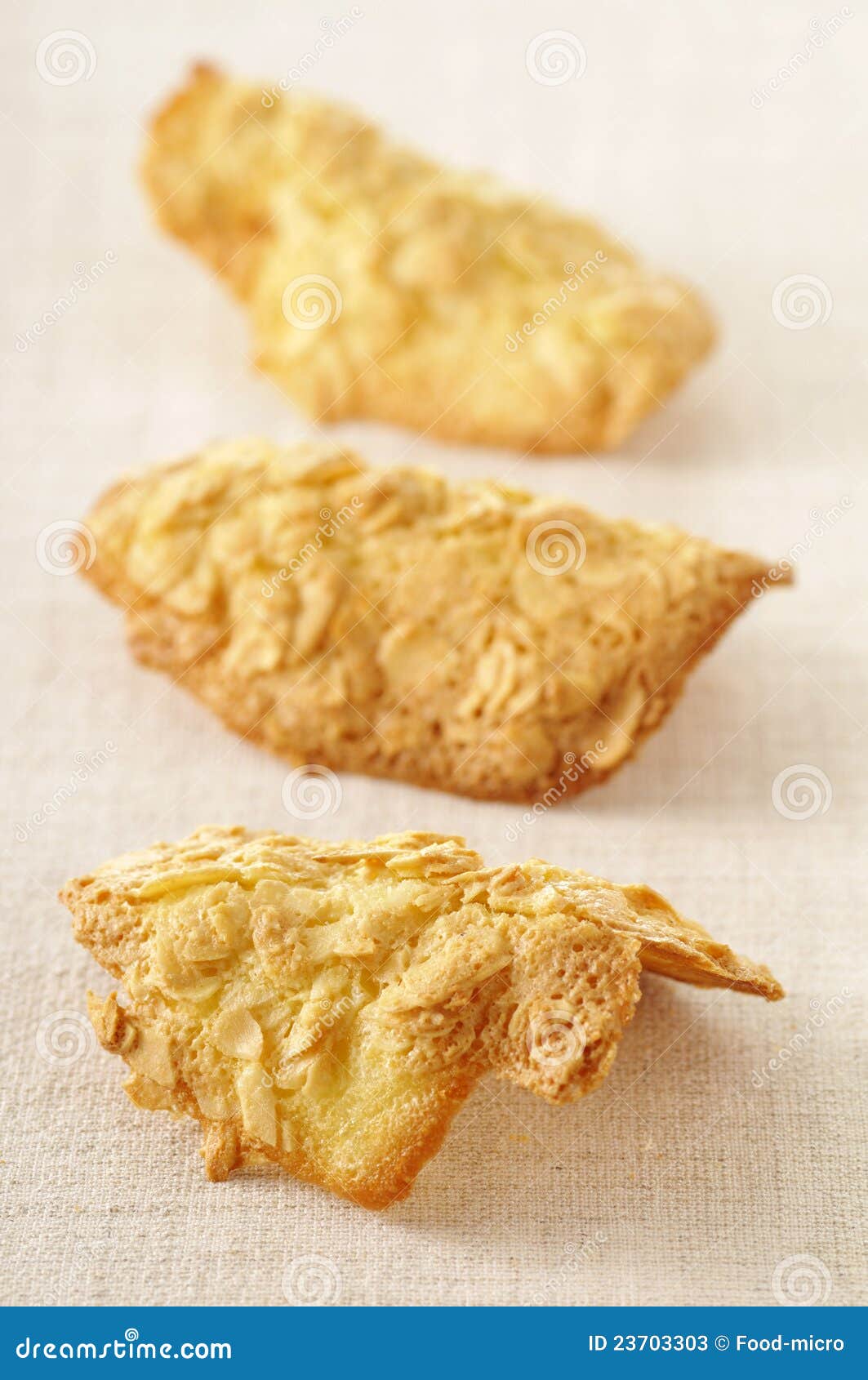 De Tuile Koekjes Van De Amandel Stock Afbeelding - Image of vinger ...