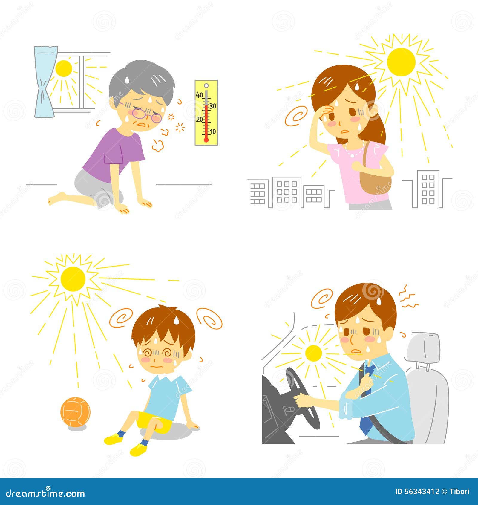 De Uitputting Van De Hitteberoertehitte Vector Illustratie ...