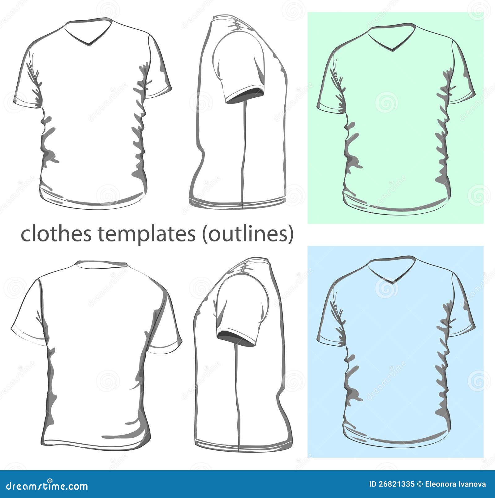 De V-hals Van Mensen T-shirt Vector Illustratie - Illustration of ...