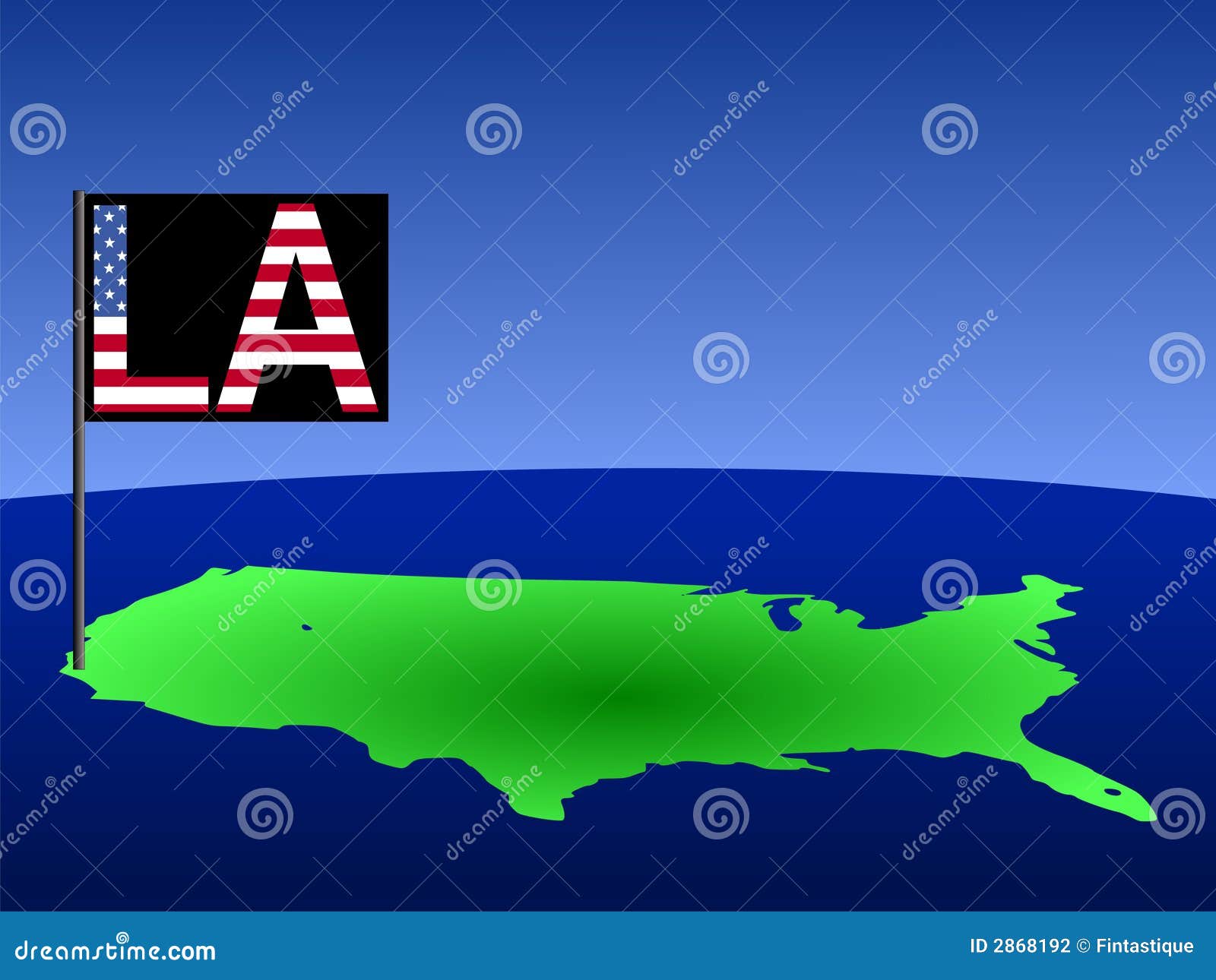De V.S. Met De Vlag Van Los Angeles Vector Illustratie - Illustration ...