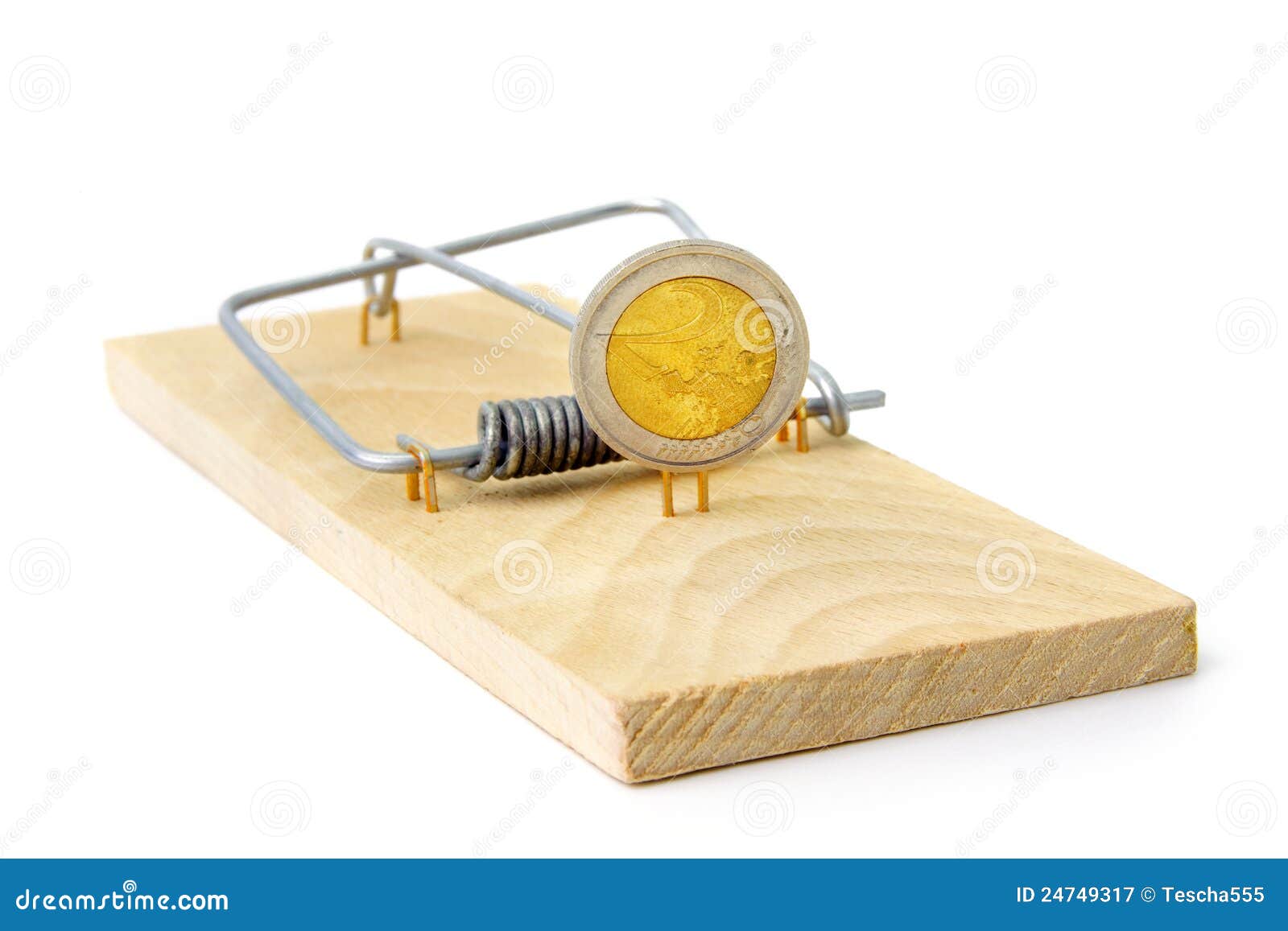 De Val Van De Muis Met Euro Muntstuk Stock Afbeelding - Image of risico ...