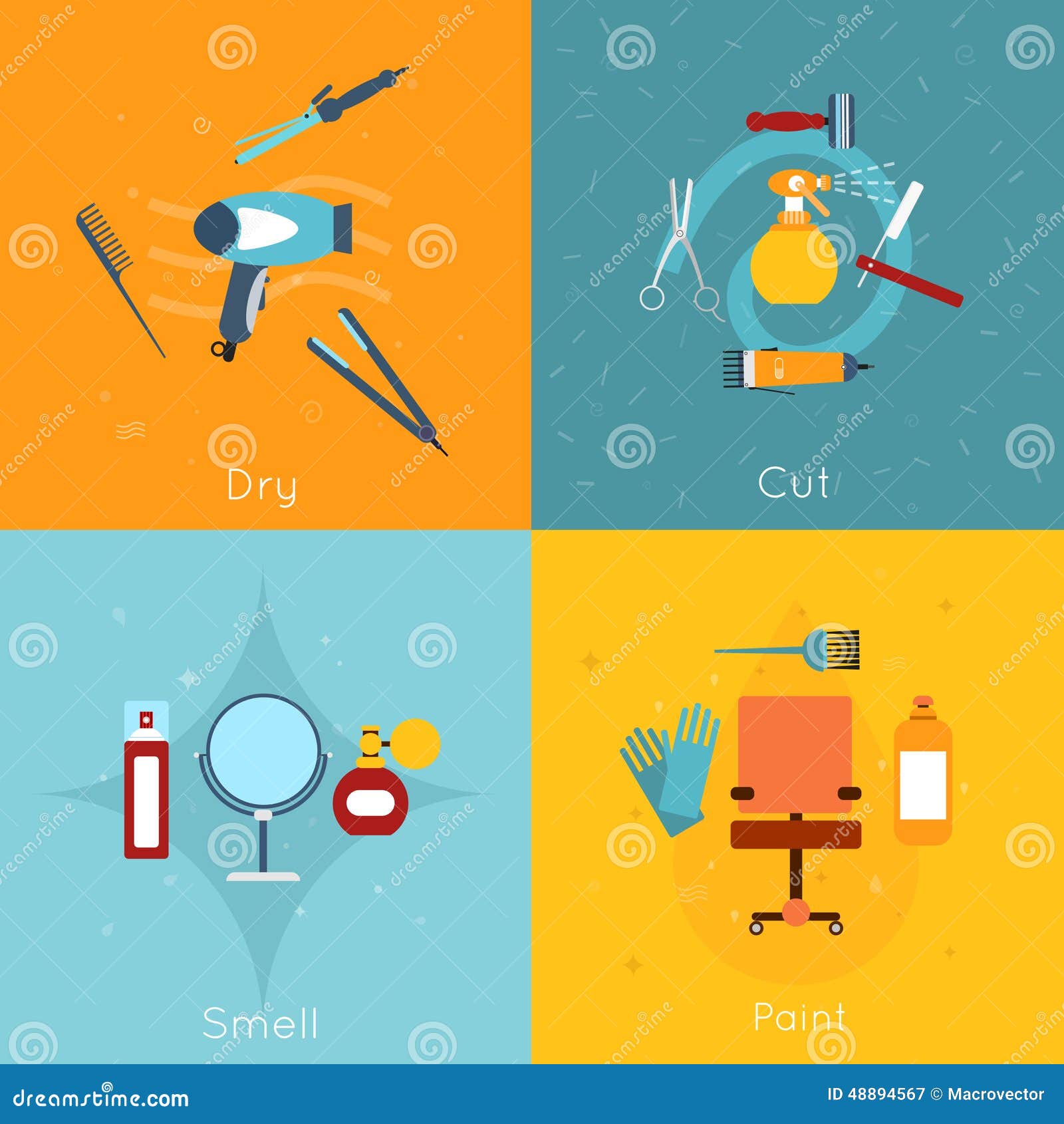 De Vastgestelde Vlakte Van Het Kapperpictogram Vector Illustratie ...