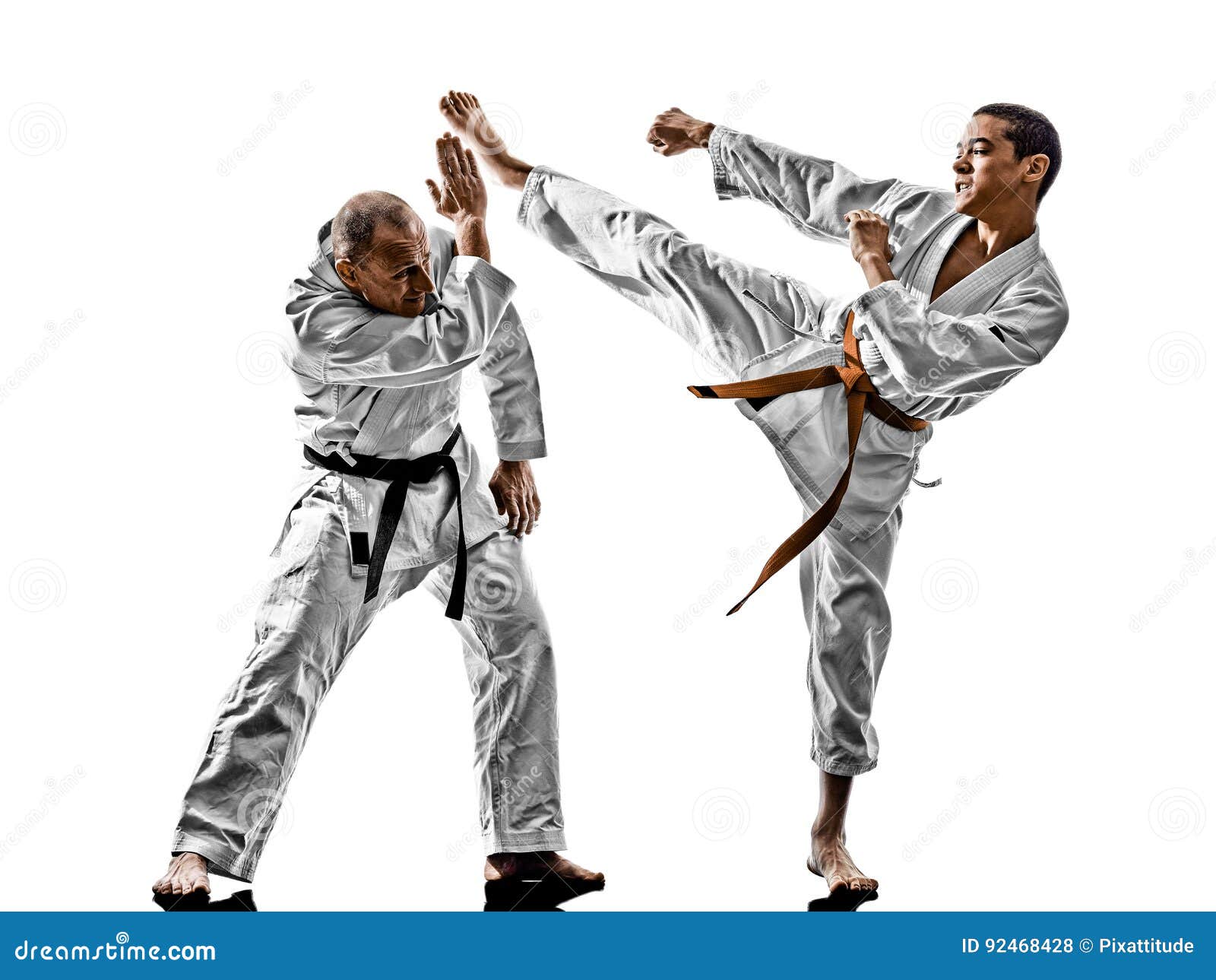 De Vechters Van De De Tienerstudent Van Karatemensen Het Vechten Stock ...