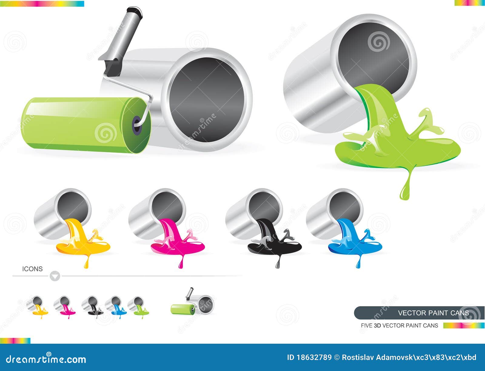 De Vector Blikken Van De Verf Vector Illustratie - Illustration of ...