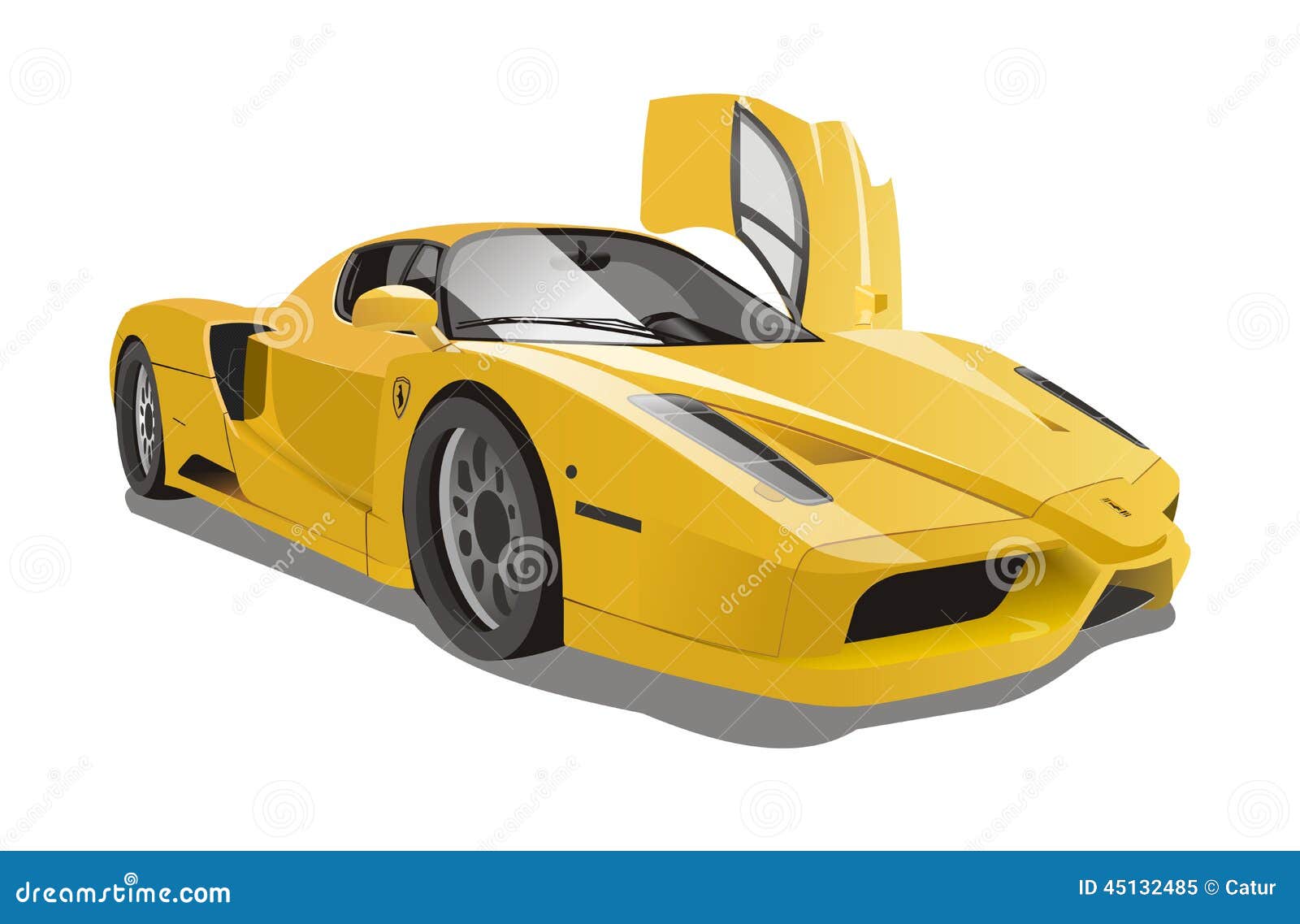De Vector Gele Raceauto's Van Ferrarienzo Redactionele Afbeelding ...