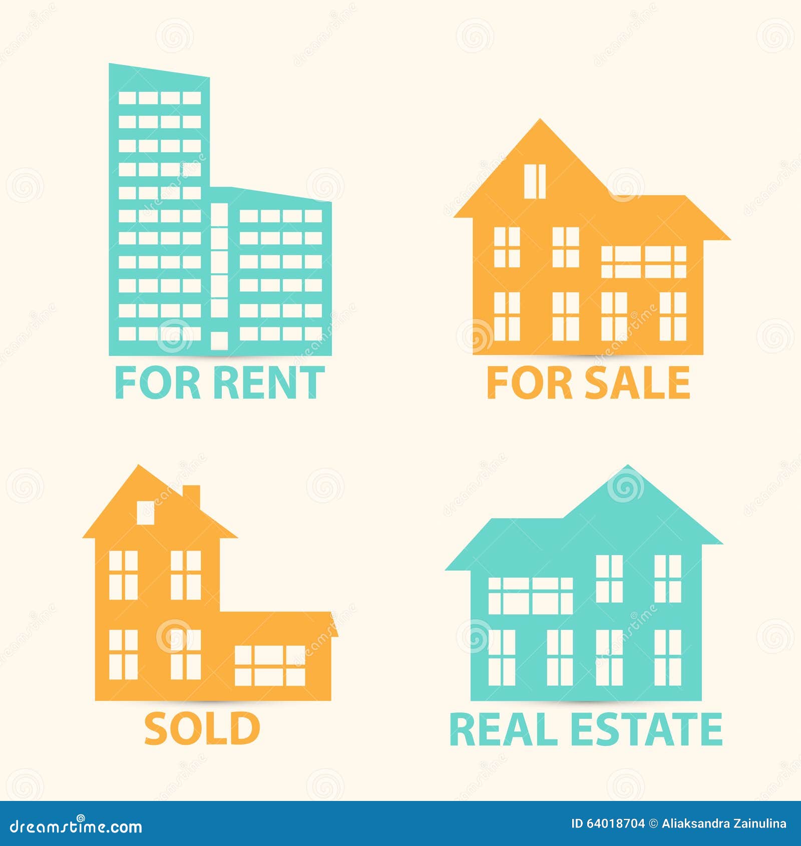 De Vector Geplaatste Pictogrammen Van Real Estate Vector Illustratie ...