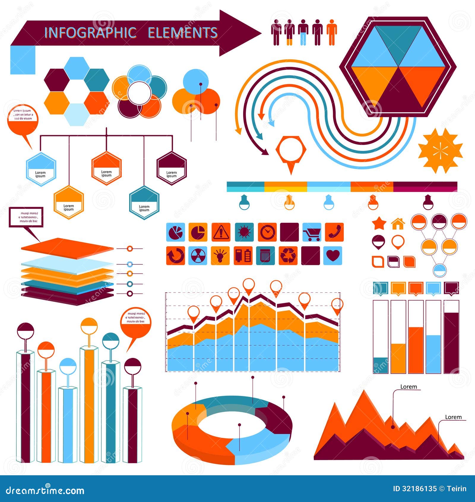De Vector Informatie-grafische Elementen Plaatsen 01 Vector Illustratie ...