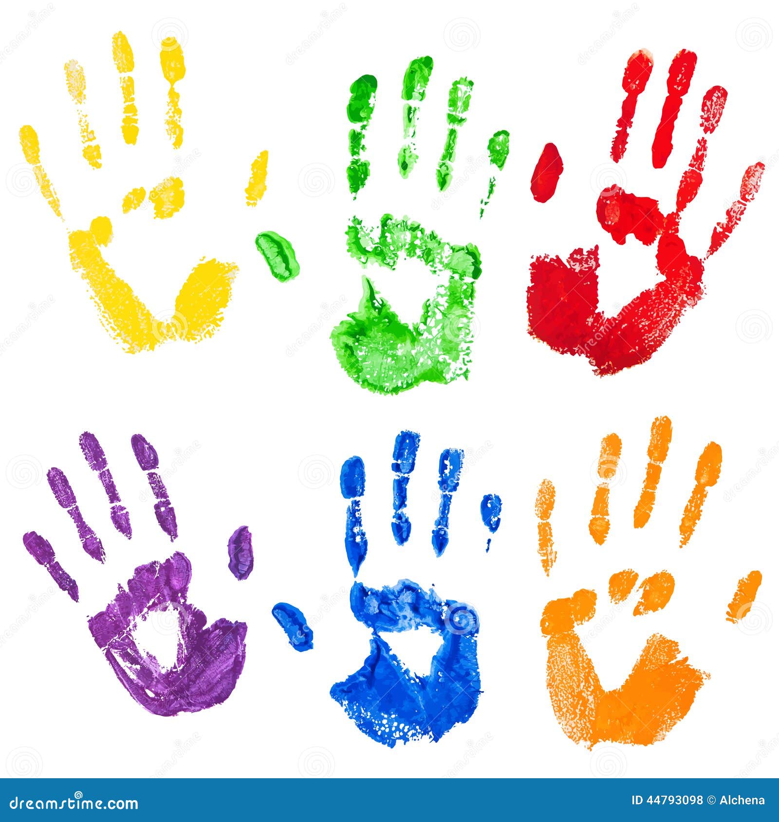 De Vector Isoleerde Multicolored Drukken Van De Verfhand Vector ...