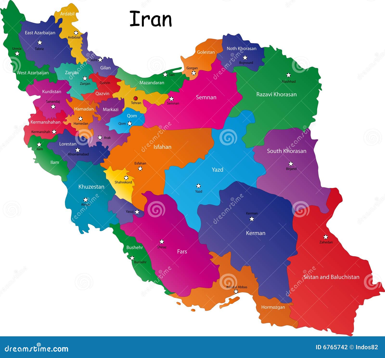 De vector kaart van Iran vector illustratie. Illustration of grenzen ...