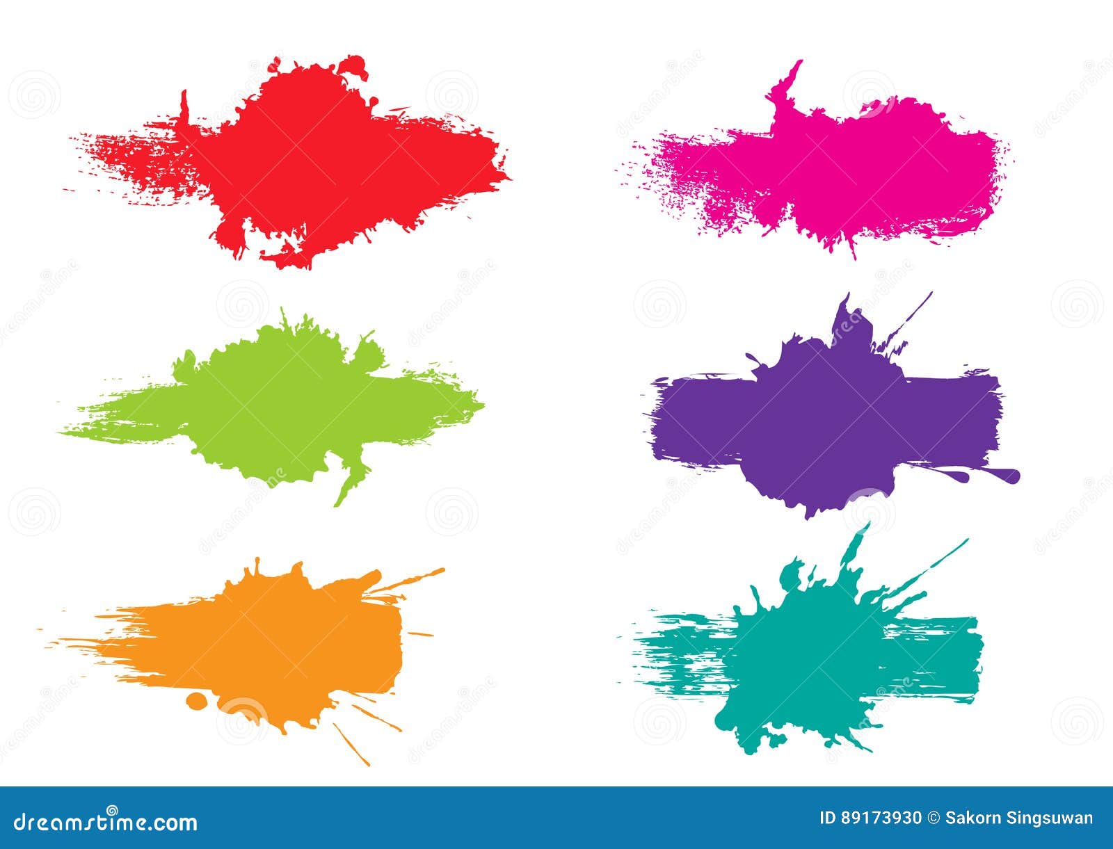 De Vector Kleurrijke Verf Ploetert De Verf Splashe Plaatste ...