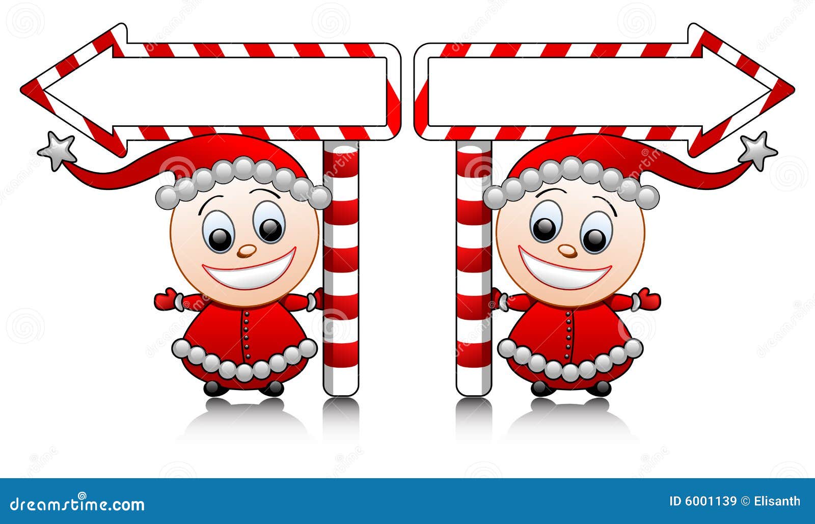 De Vector Leuke Helpers Van De Kerstman Met Pijlen Vector Illustratie ...