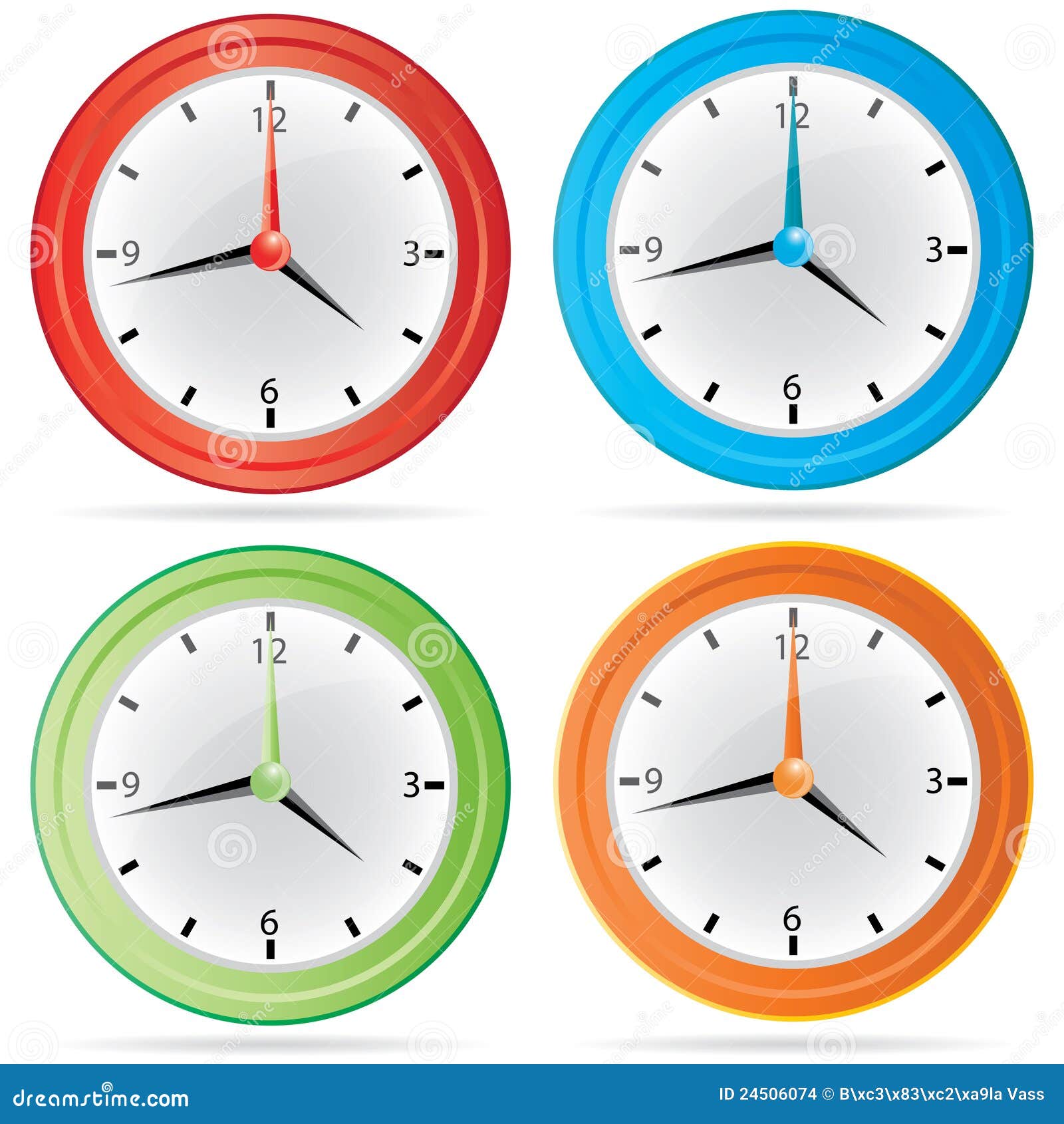 De Vector Reeks Van De Klok Van De Muur Vector Illustratie ...