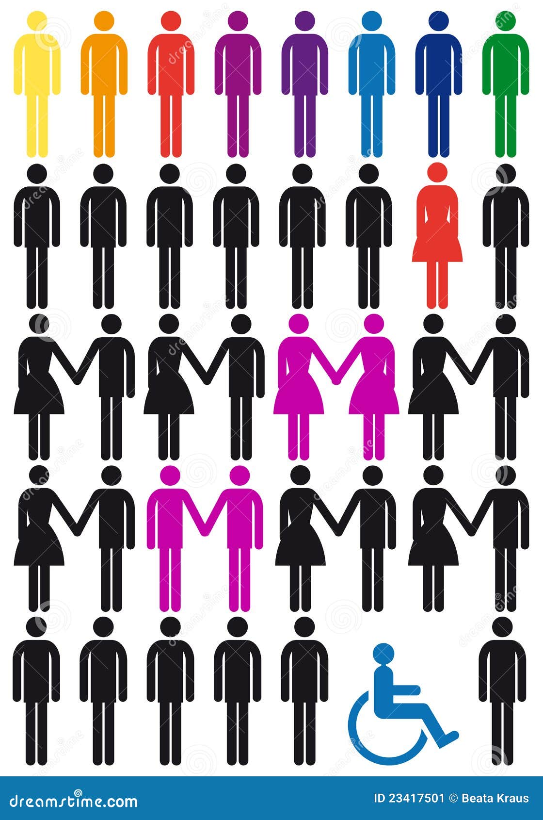 De Vector Reeks Van Het Mensenpictogram Vector Illustratie ...