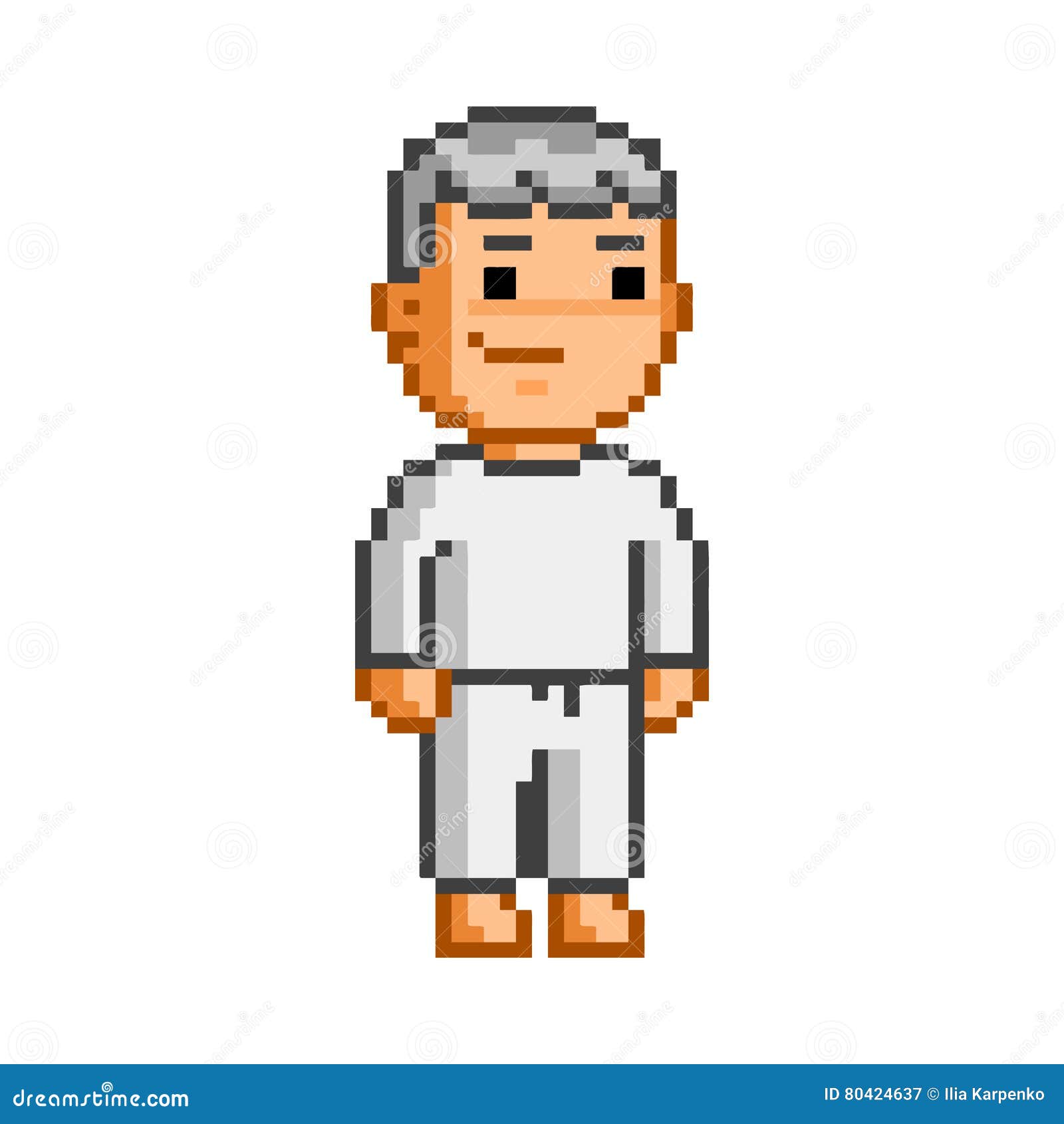 De Vector Retro Grappige Karate Van De Pixelkunst Vector Illustratie ...