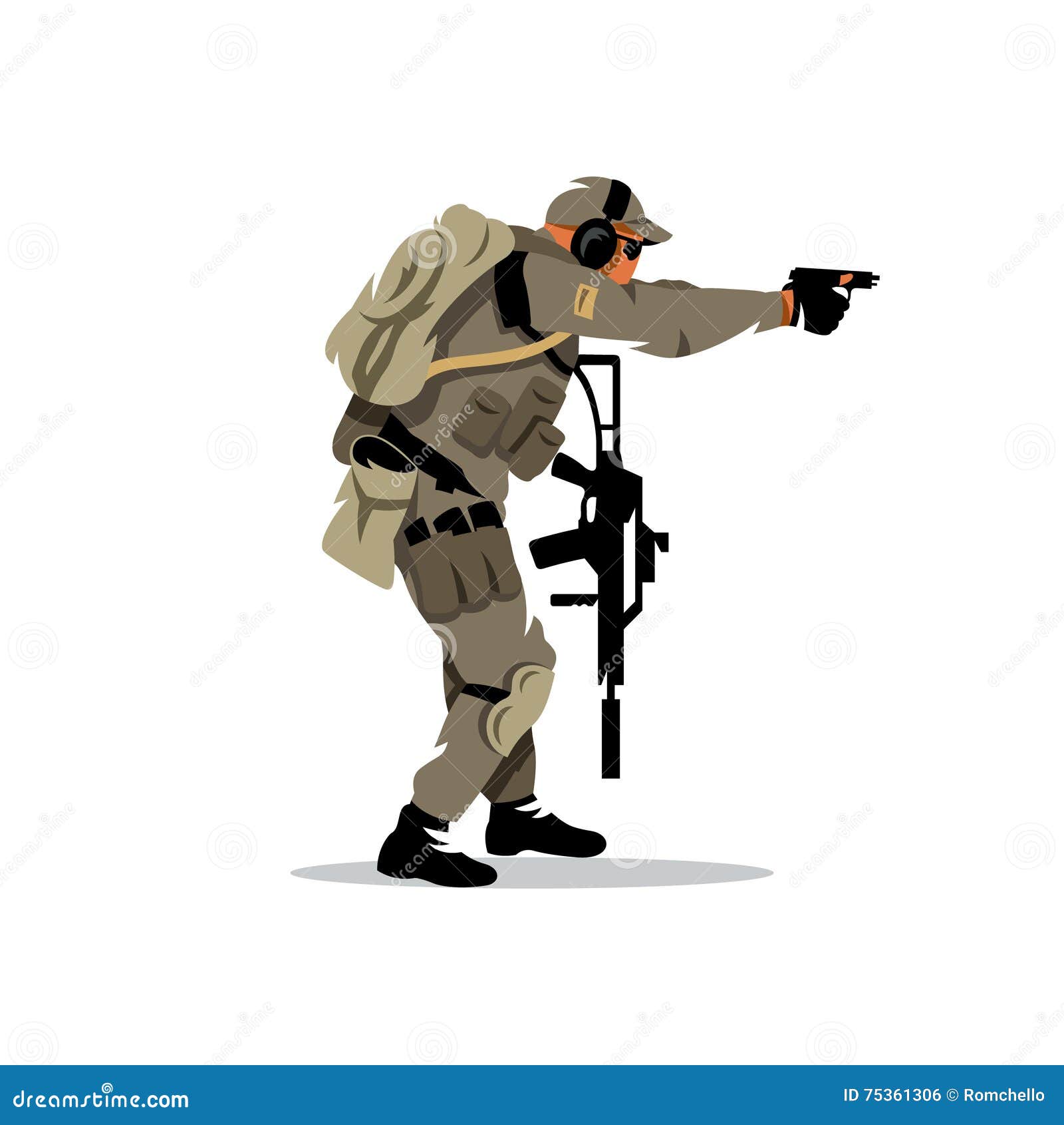 De Vector Tactische Het Schieten Illustratie Van Het ...