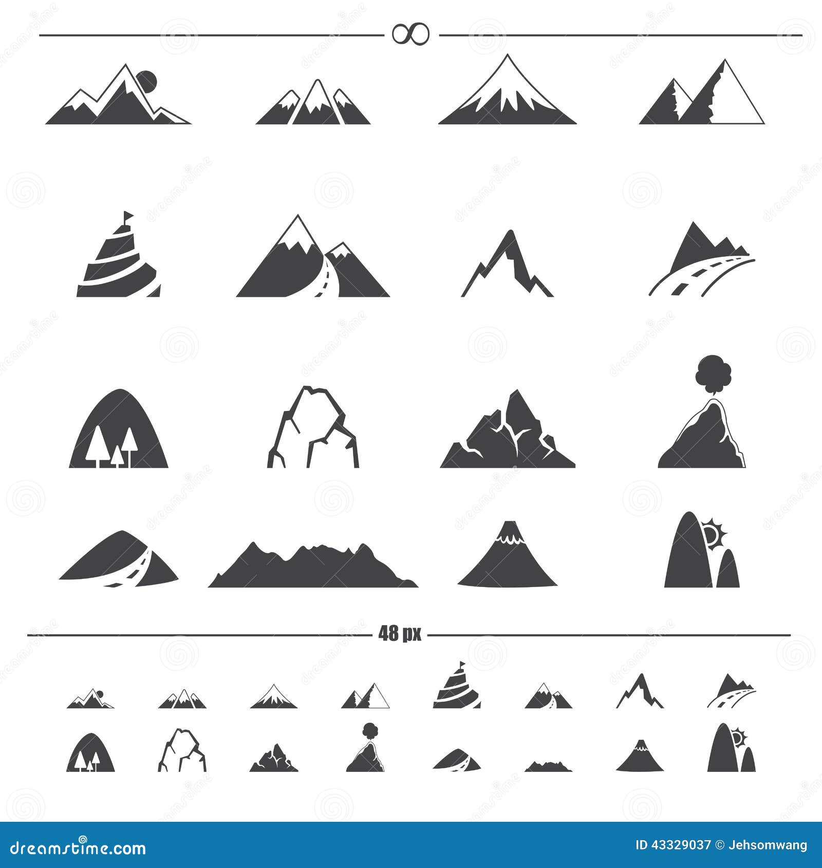 De Vector Van Bergpictogrammen Vector Illustratie - Illustration of ...