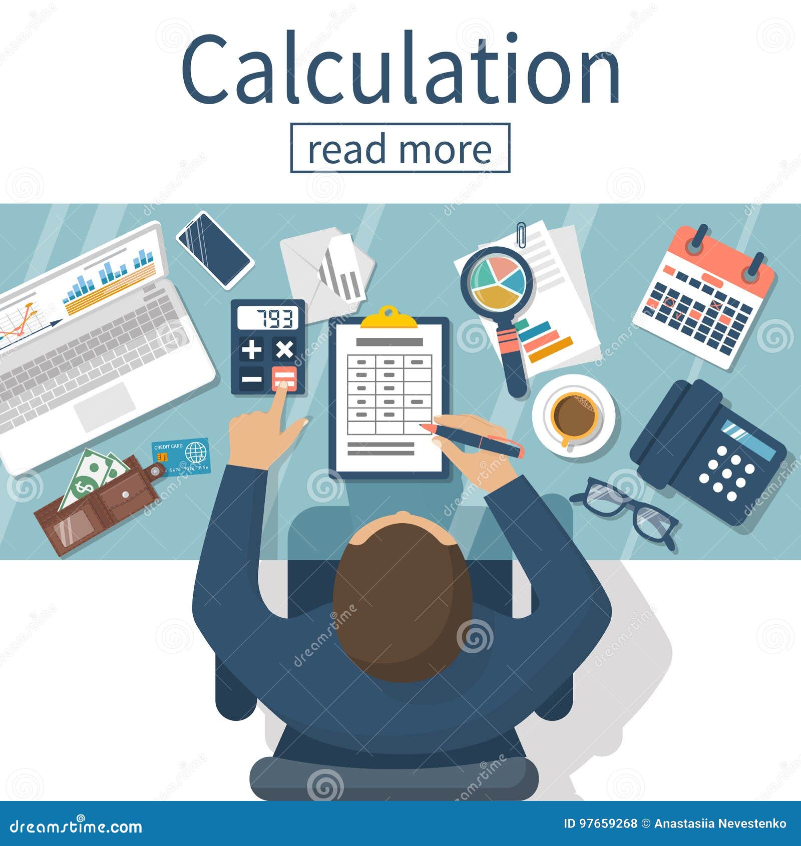 De Vector Van Het Berekeningsconcept Vector Illustratie - Illustration ...