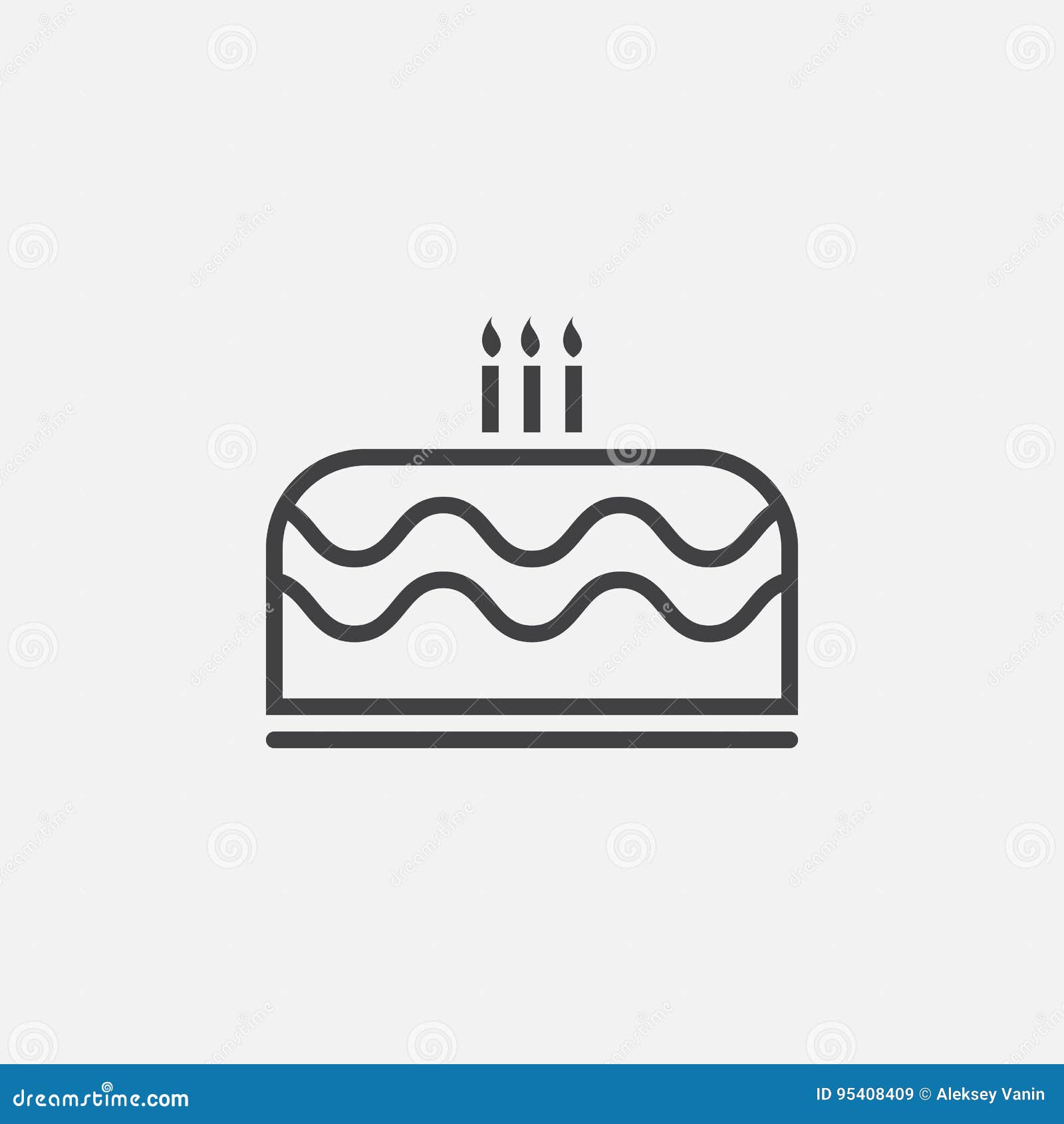 De Vector Van Het Cakepictogram Op Wit Vector Illustratie ...