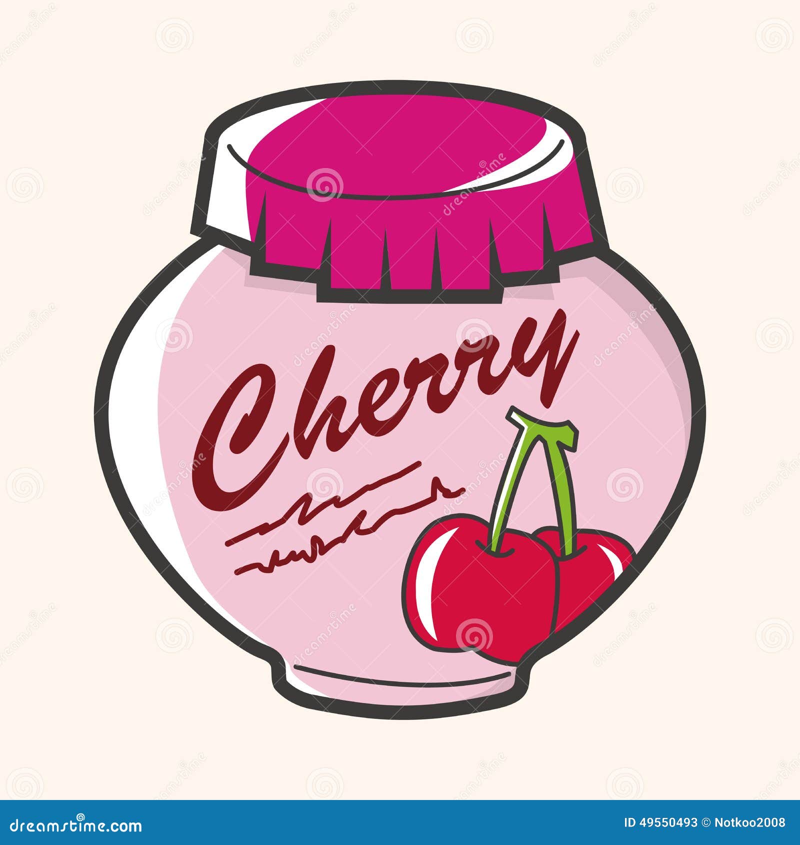 De Vector Van Het Themaelementen Van De Kersenjam, Eps Vector ...