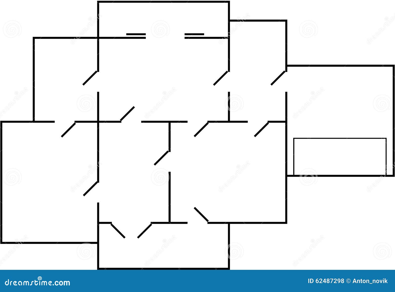 De Vector Van Het Vloerplan Vector Illustratie - Illustration of ...