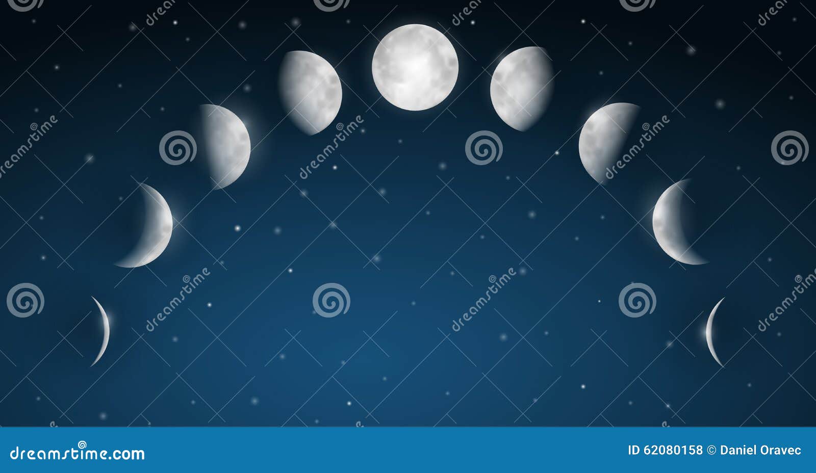 De Vector van maanfasen vector illustratie. Illustration of achtergrond ...