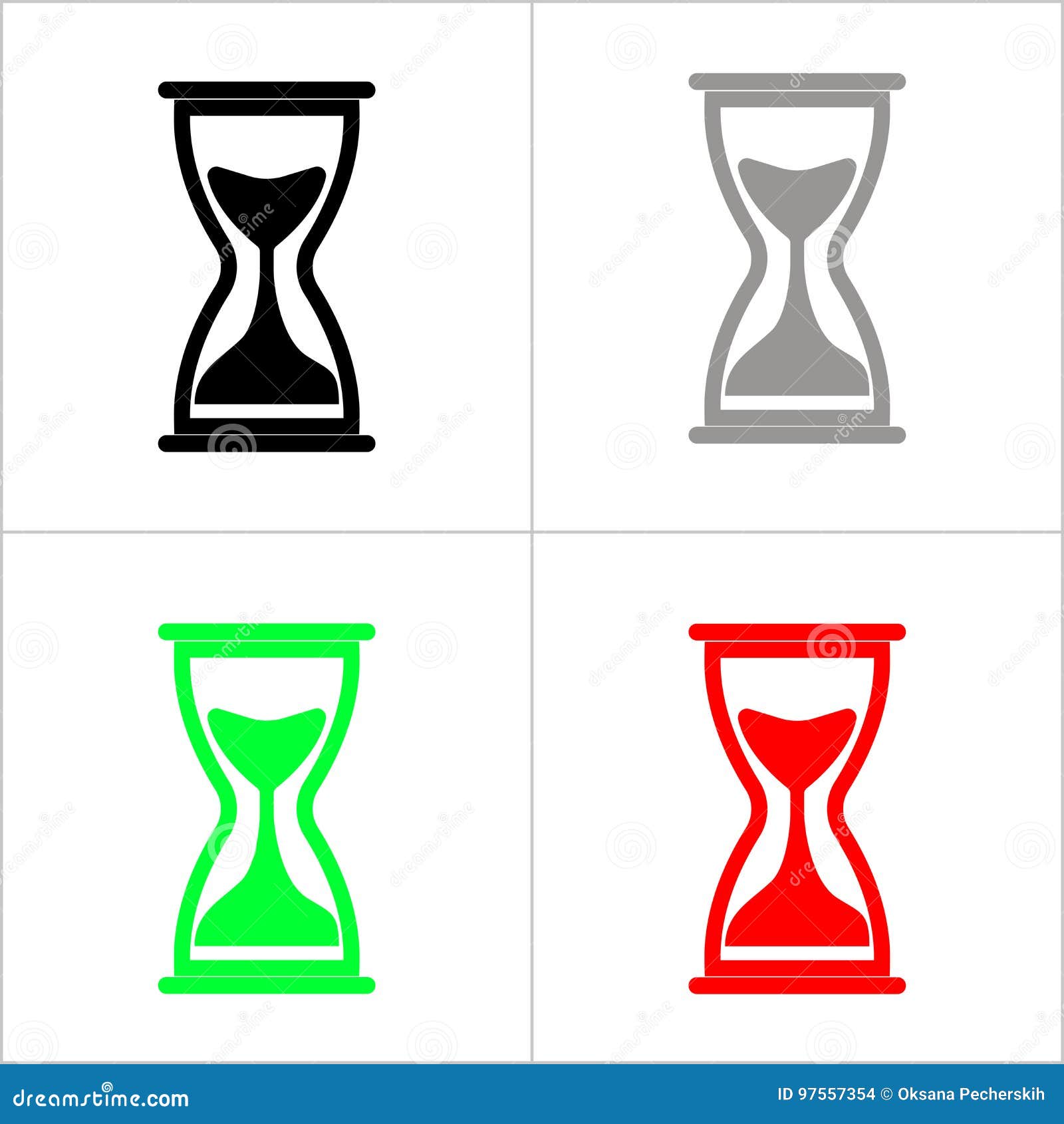 De Vector Vastgestelde Zandloper Van Het Pictogrambeeld Vector ...