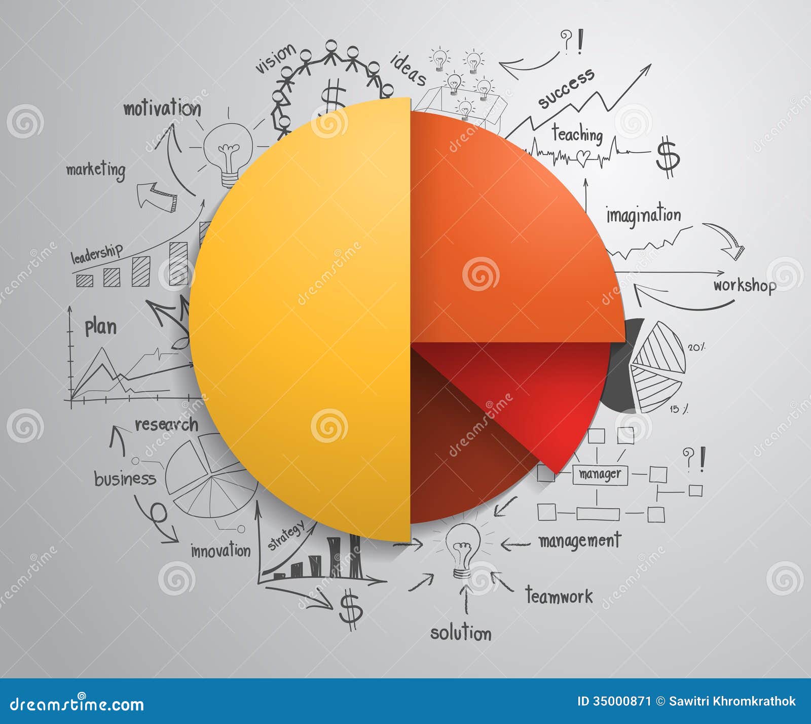 De Vectorcirkel Bedrijfs Van Infographics Met Tekening C Vector ...