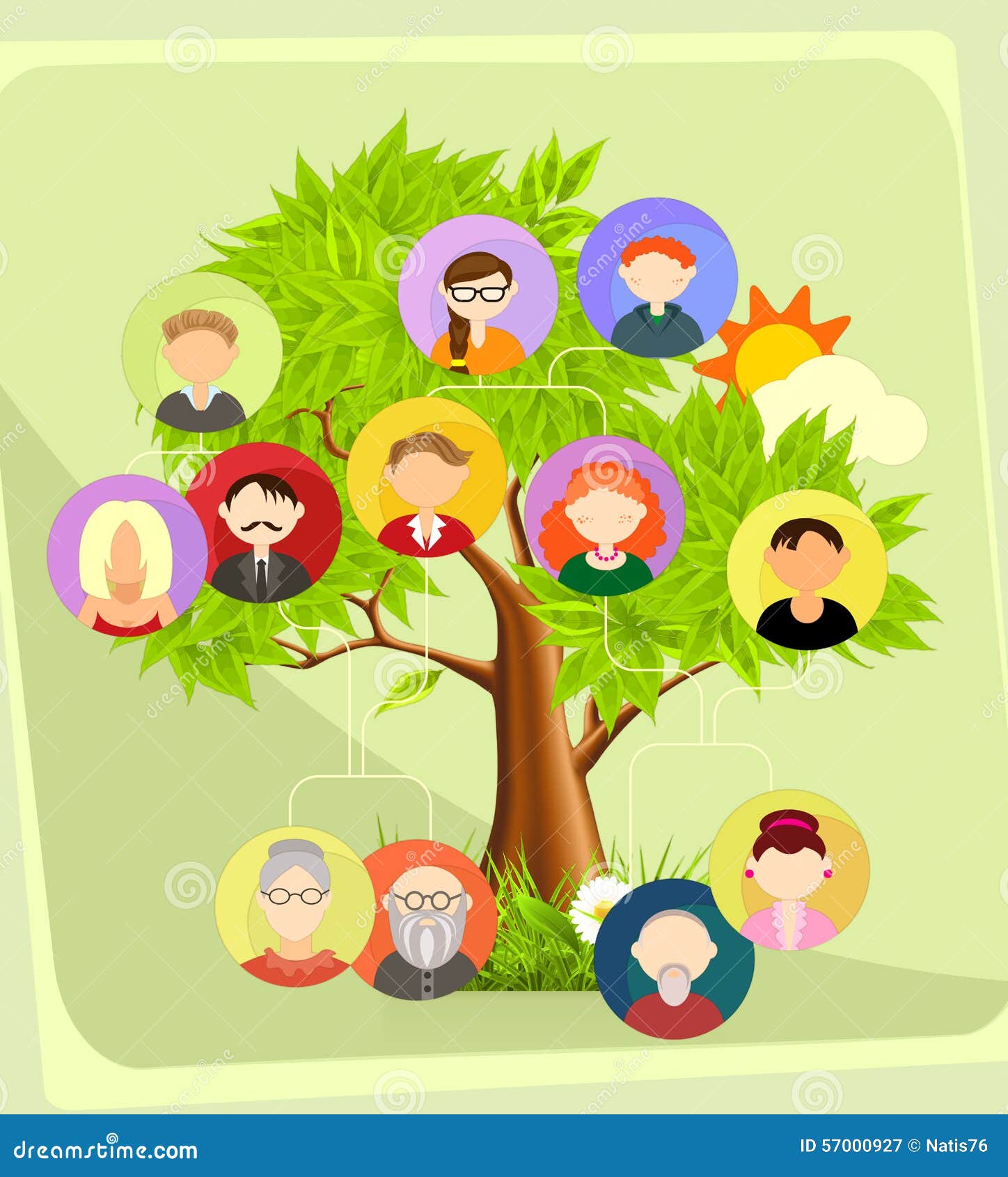 De Vectorillustratie Van De Stamboom Vector Illustratie - Illustration ...