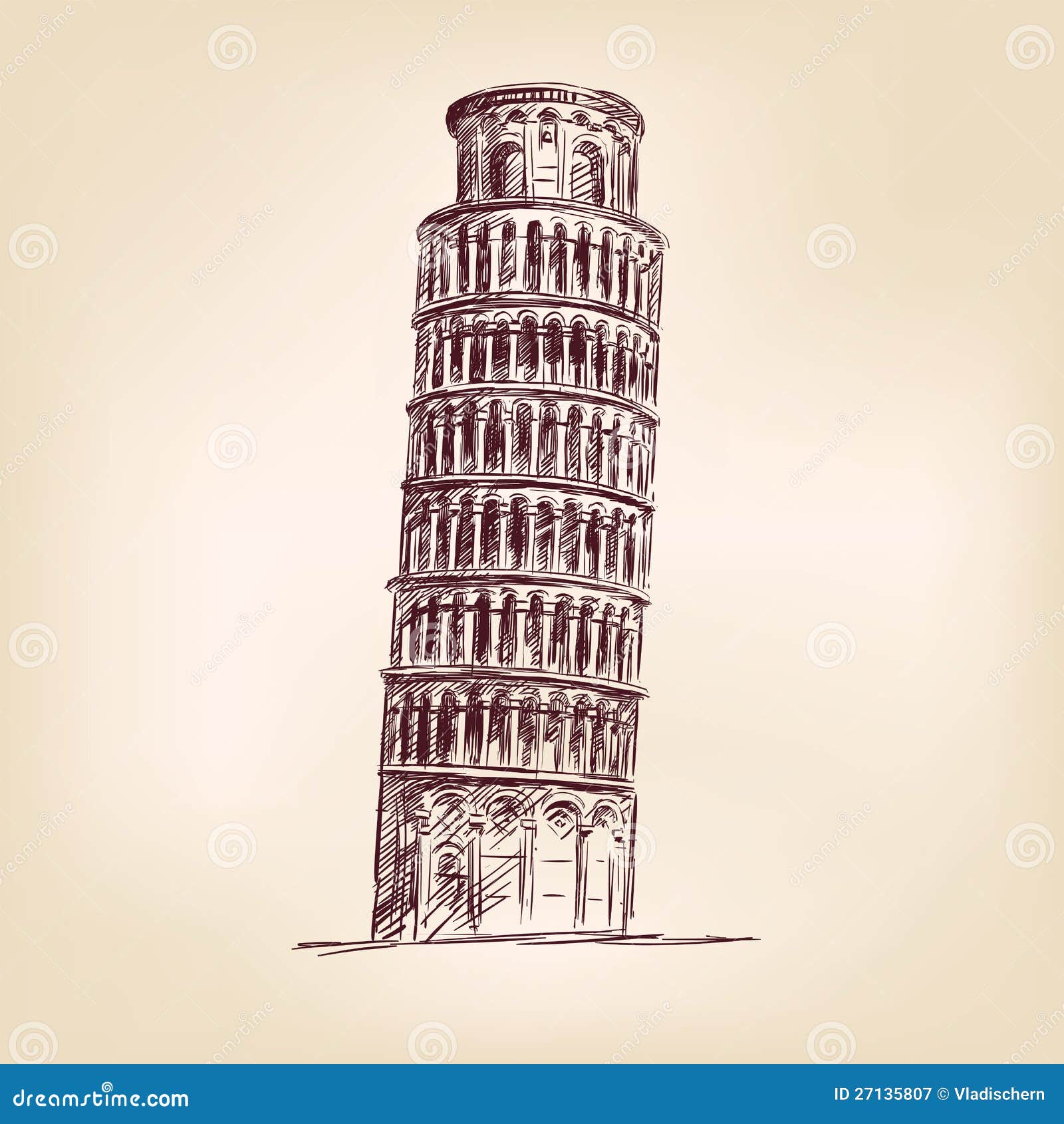 De Vectorillustratie Van De Toren Van Pisa Vector Illustratie ...