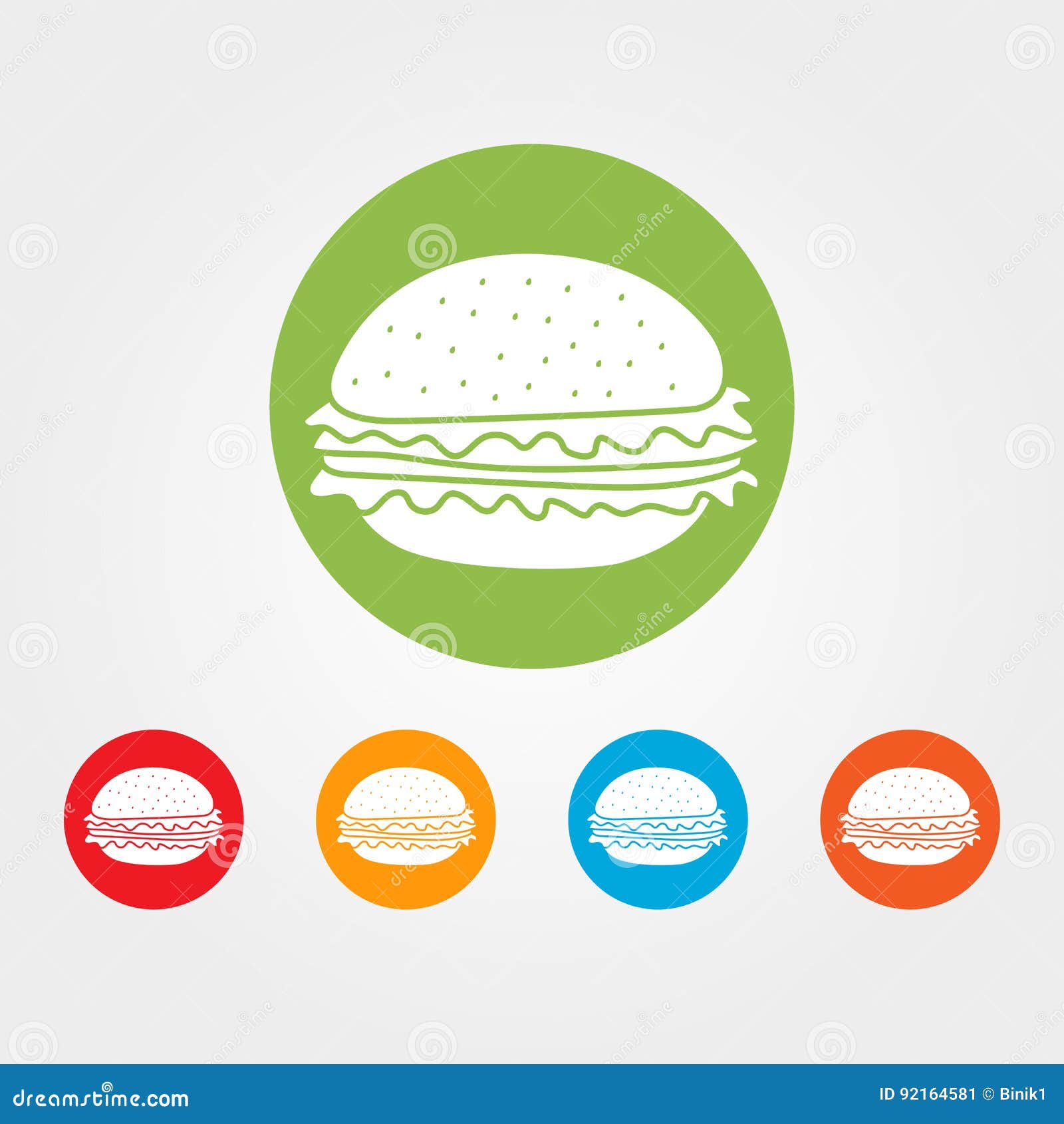 De Vectorillustratie Van Het Hamburgerpictogram Vector Illustratie ...