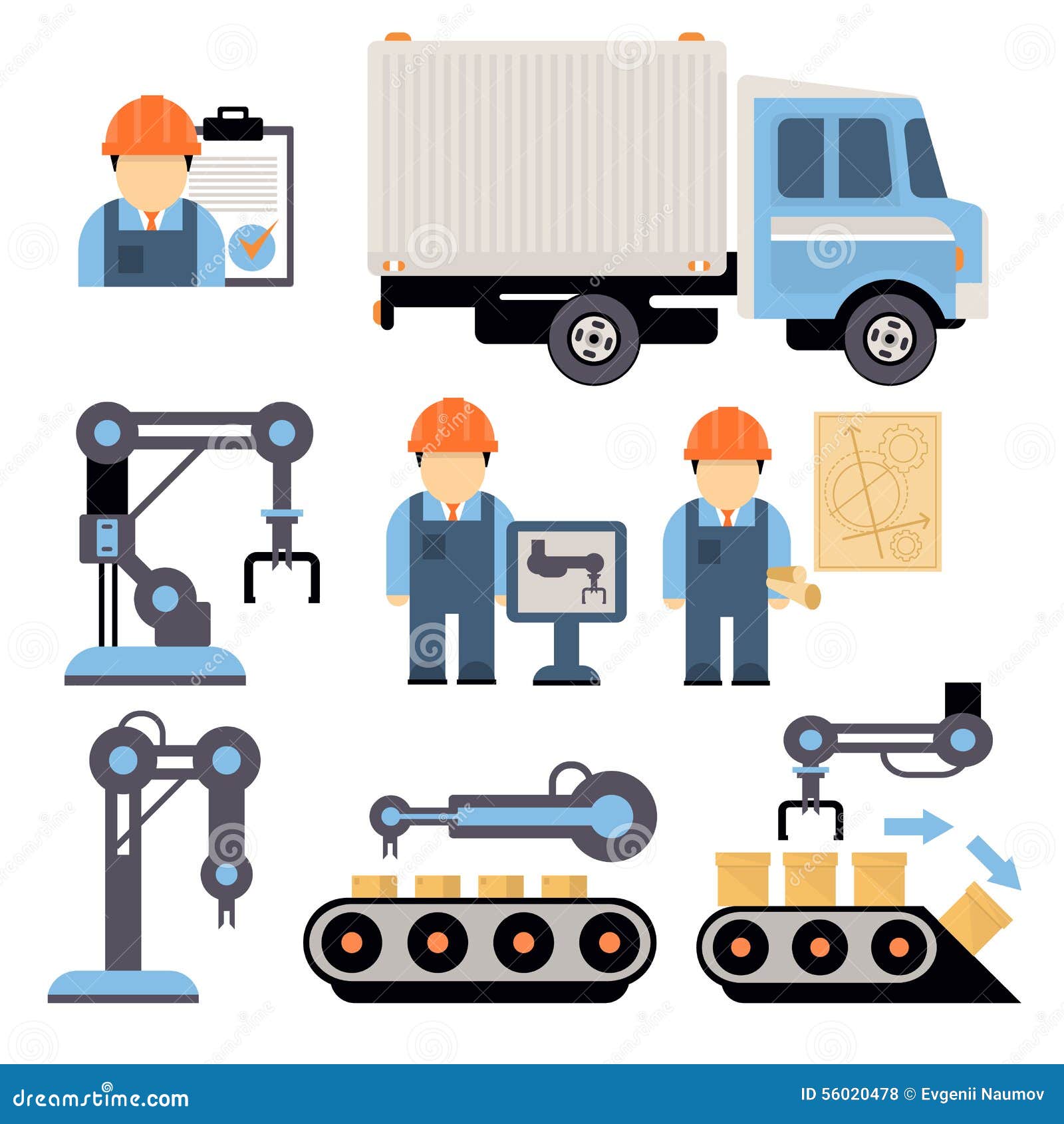 De Vectorillustratie Van Het Productieproces Vector Illustratie ...