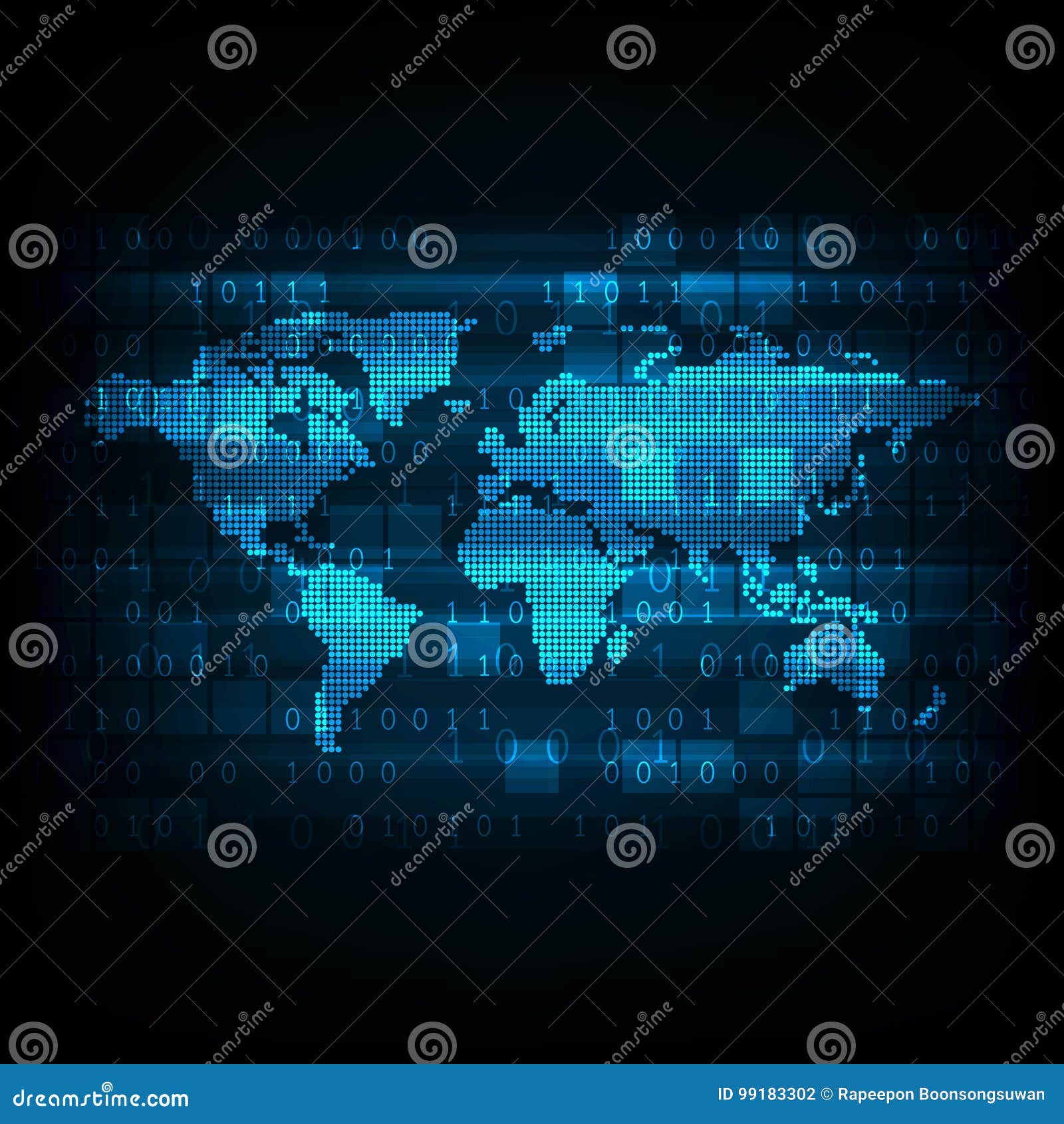 De Vectorkaart Van De Technologie Digitale Wereld Vector Illustratie ...