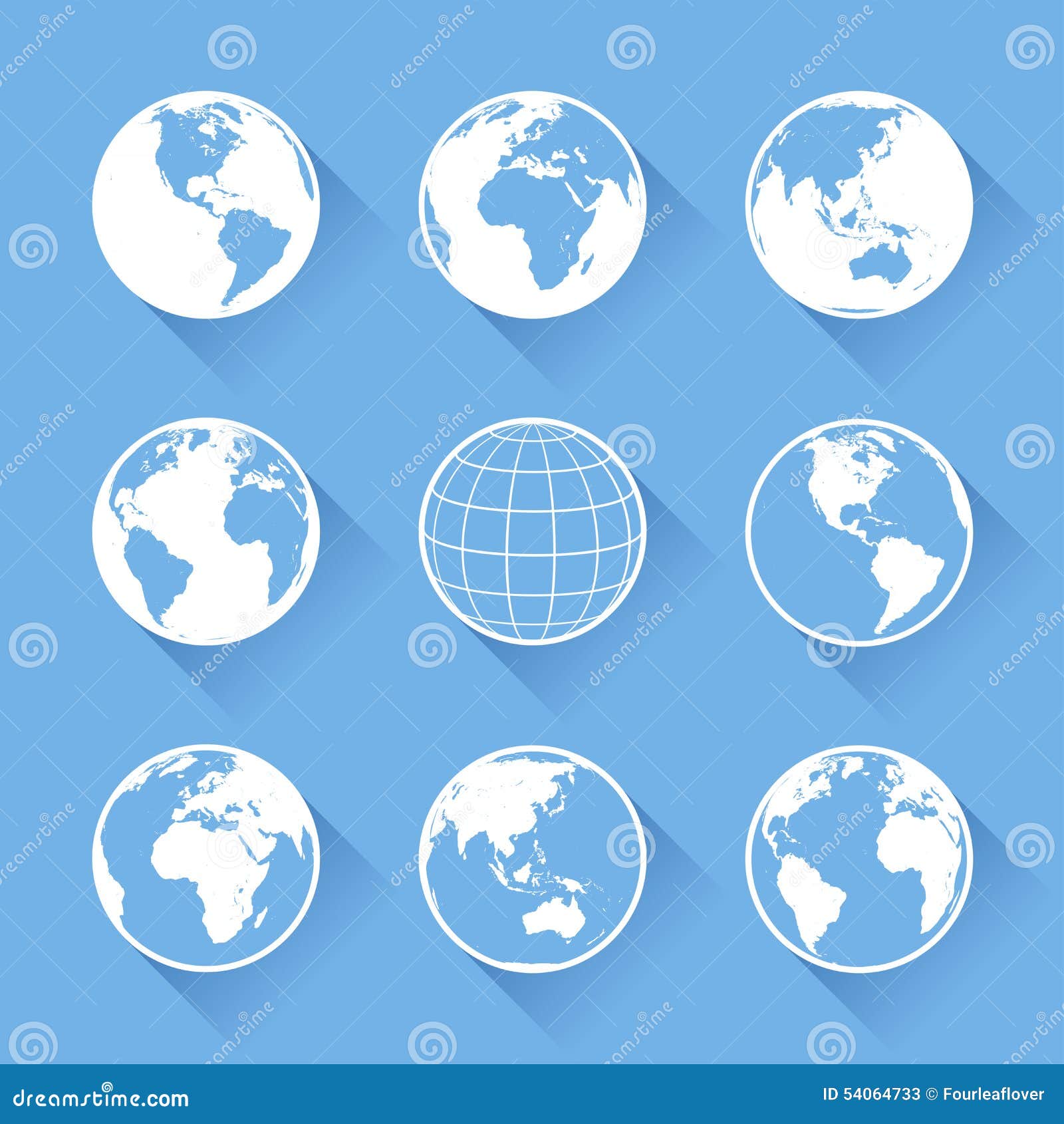 De Vectorpictogrammen Van De Wereldbol Vector Illustratie ...