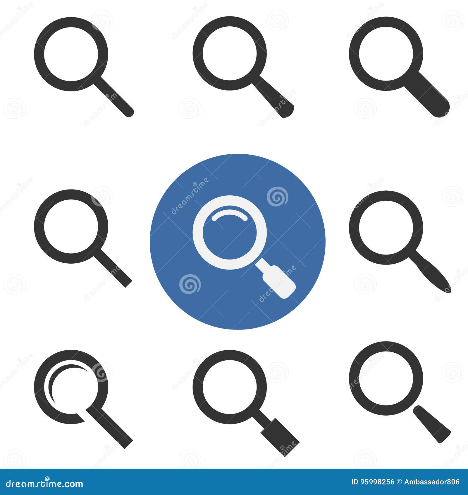 De Vectorreeks Van Het Onderzoekspictogram Vector Illustratie ...