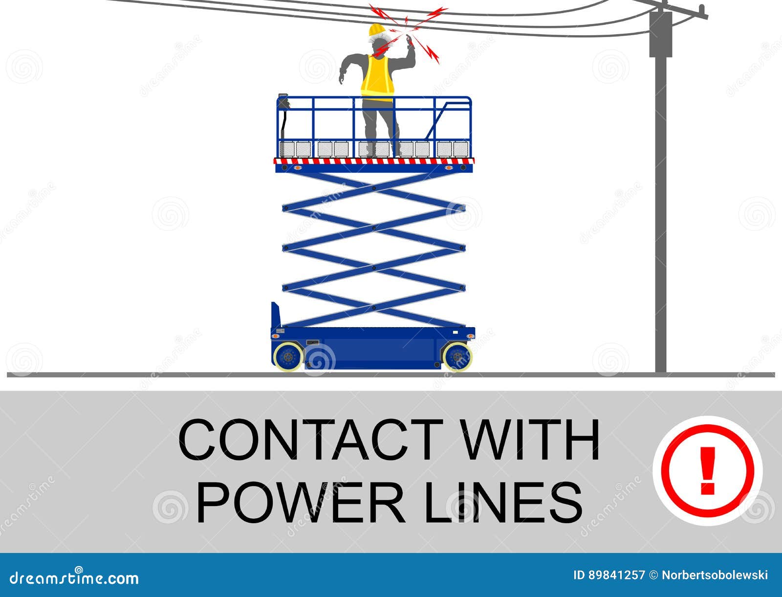 De Veiligheid Van De Schaarlift Vector Illustratie - Illustration of ...