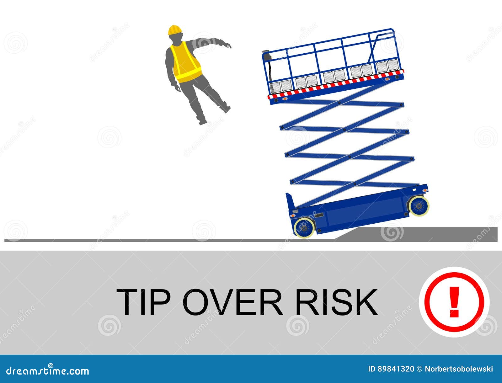 De Veiligheid Van De Schaarlift Vector Illustratie - Illustration of ...