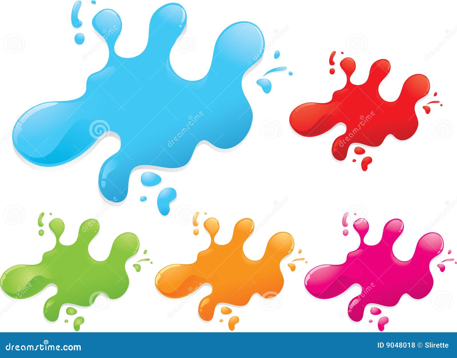 De Verf Ploetert - Gekleurde Vloeibare Spatten Vector Illustratie ...