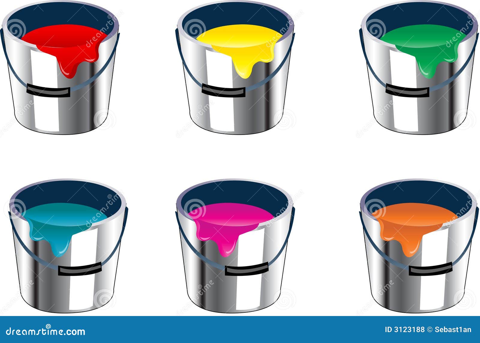 De verf van de emmer vector illustratie. Illustration of kleuren - 3123188