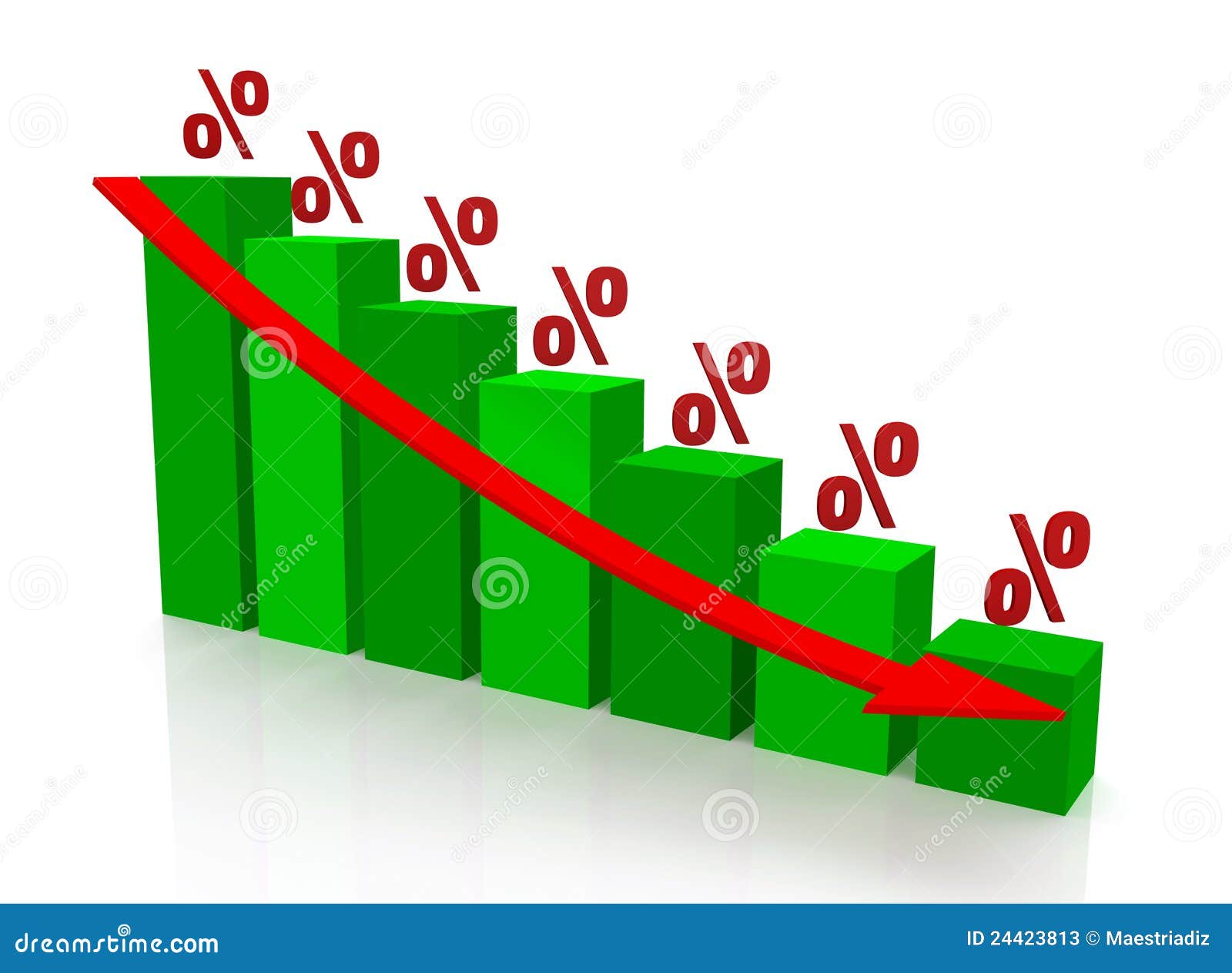 De Vermindering Van De Grafiek Van Percenten Stock Illustratie ...